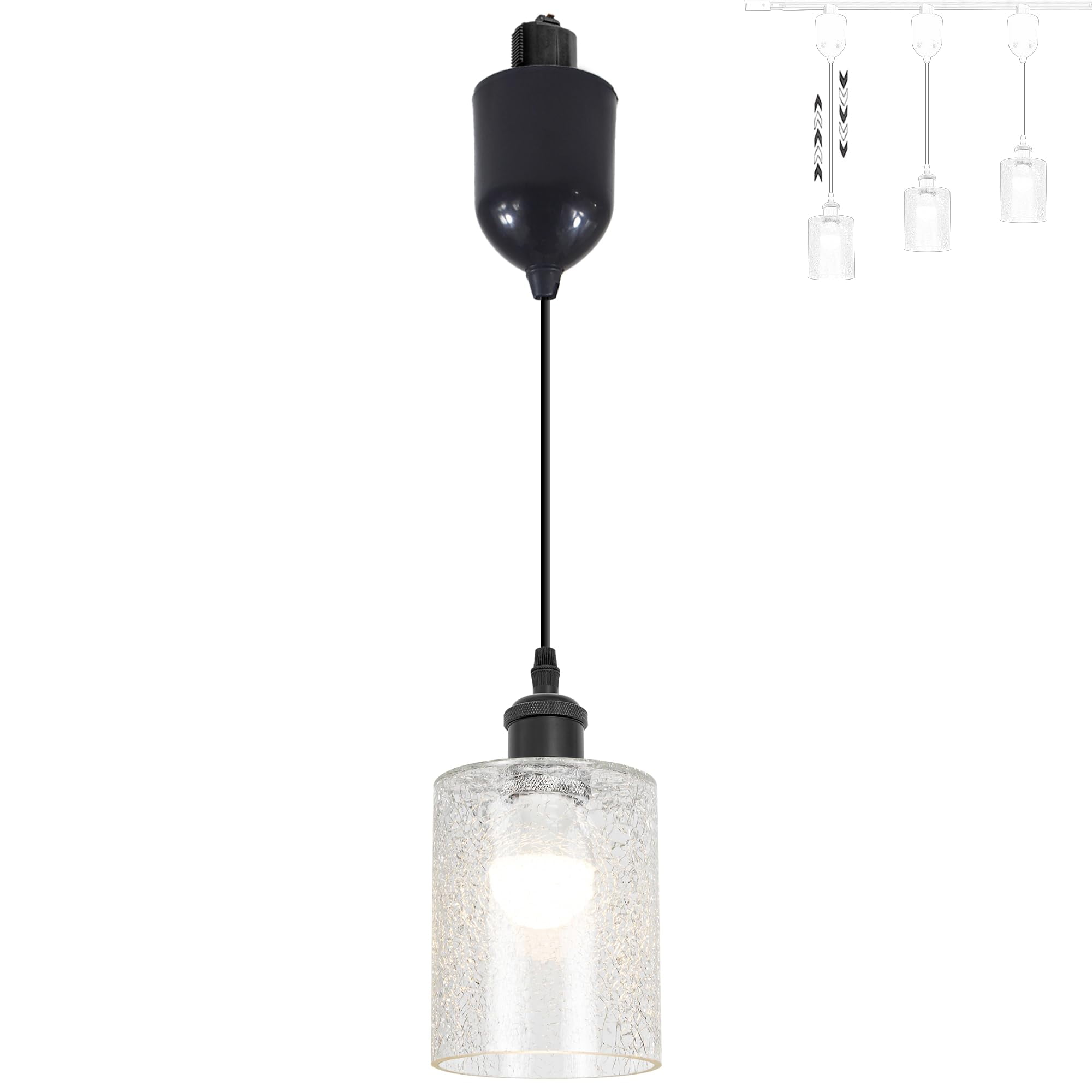 FSLiving Adjustable Height H Type Track Lighting Crack Finish Cylinder ...