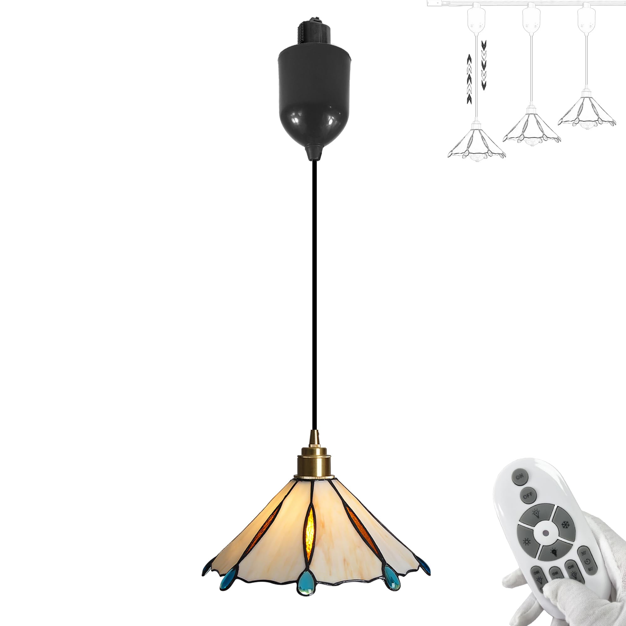 FSLiving Adjustable Height H Type Track Lighting E26 Smart LED Edison ...