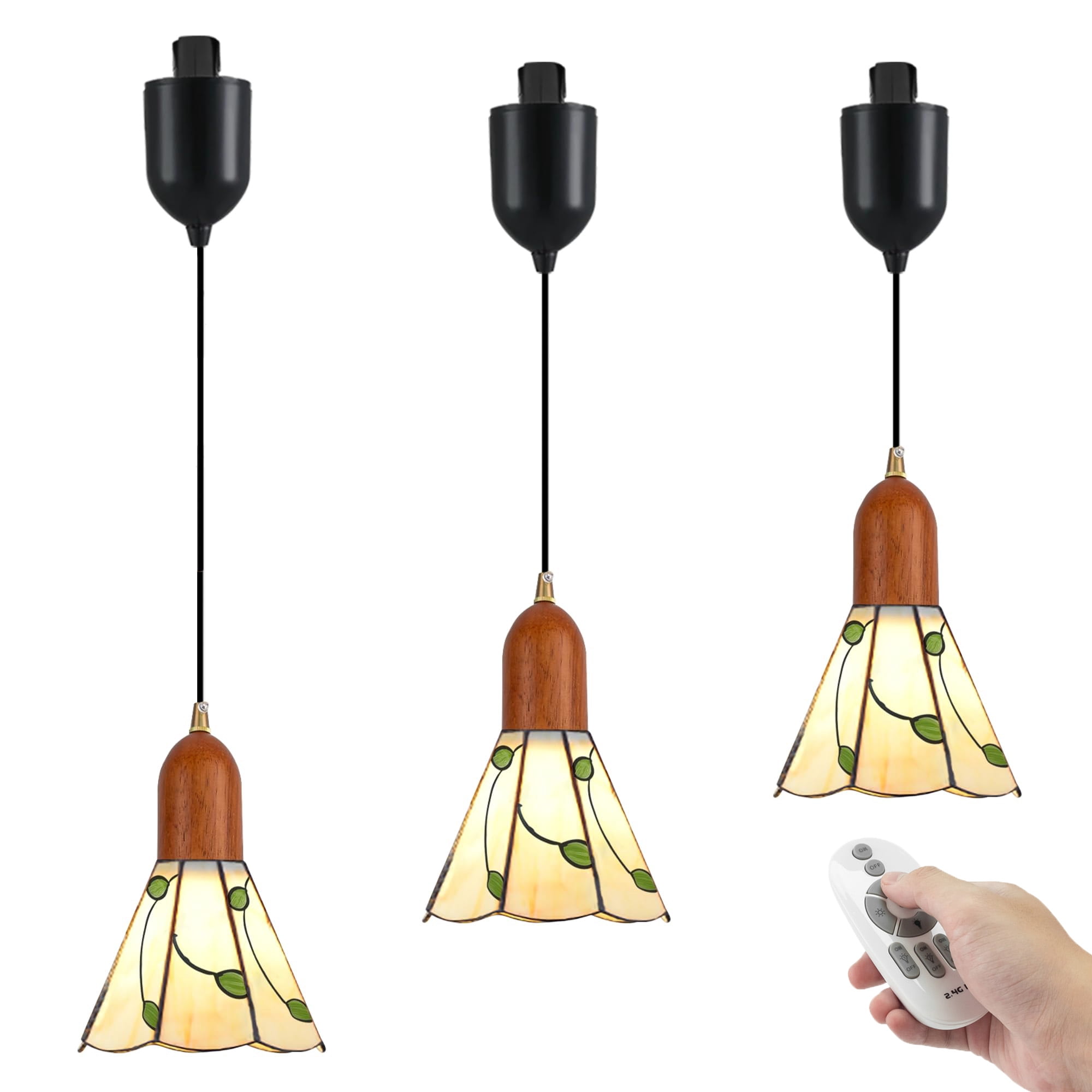 FSLiving Adjustable Height H-Type Track Lighting Freehand Green Leaves ...