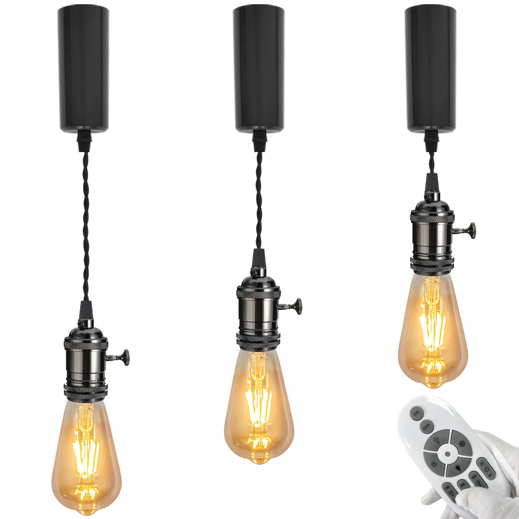 FSLiving Adjustable Height H Type Track Lighting Glossy Black DIY E26 ...