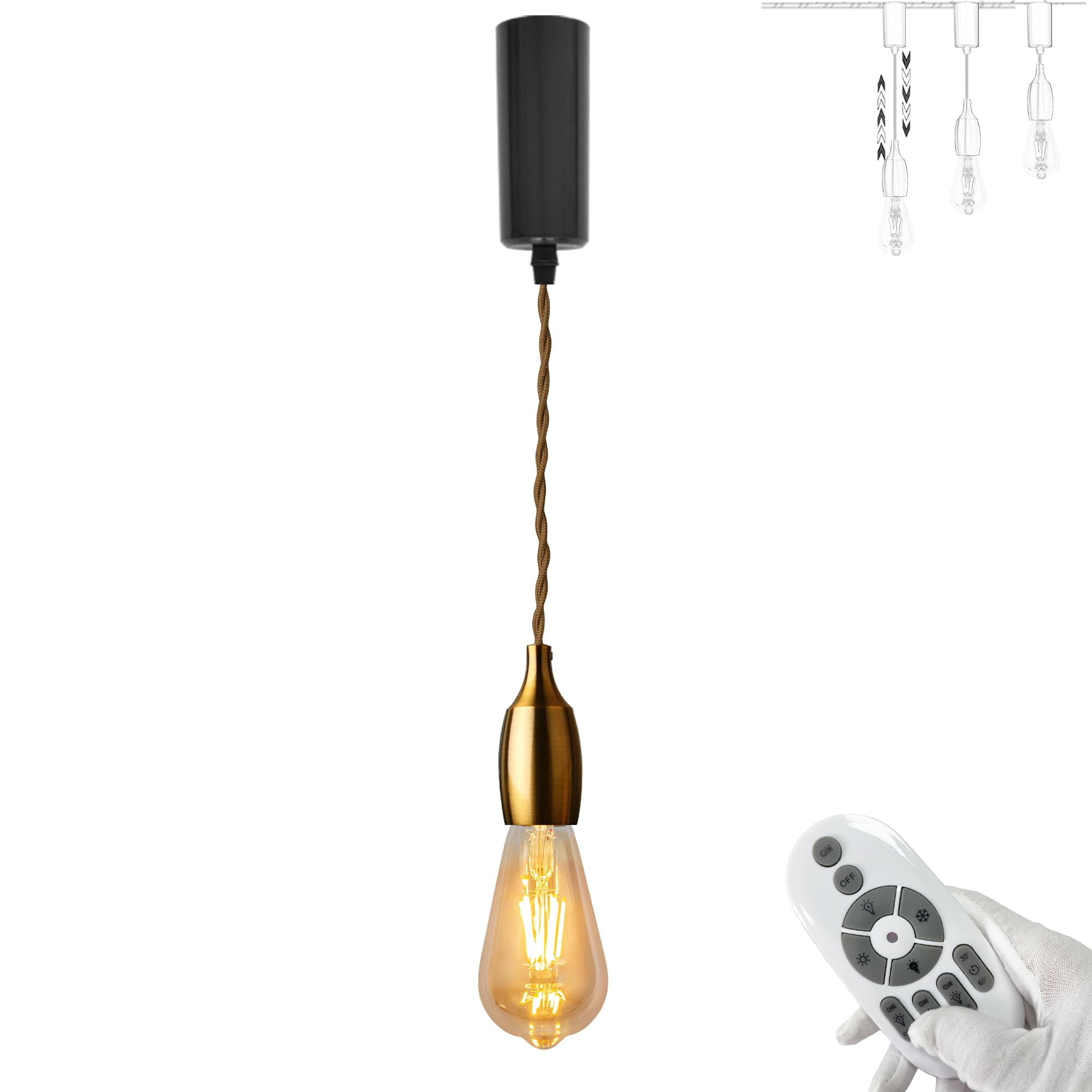 FSLiving Adjustable Height H Type Track Lighting Gold Bronze Track ...