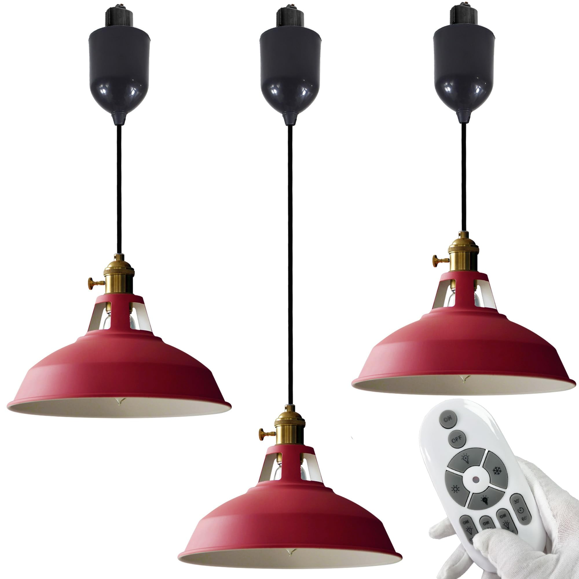 FSLiving Adjustable Height H Type Track Lighting Pendants Industrial ...