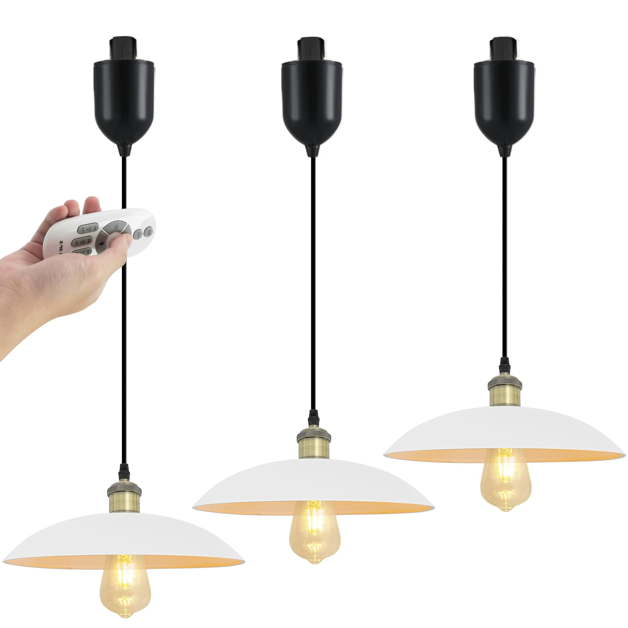 FSLiving Adjustable Height H Type Track Lighting White Cupola Lamp ...