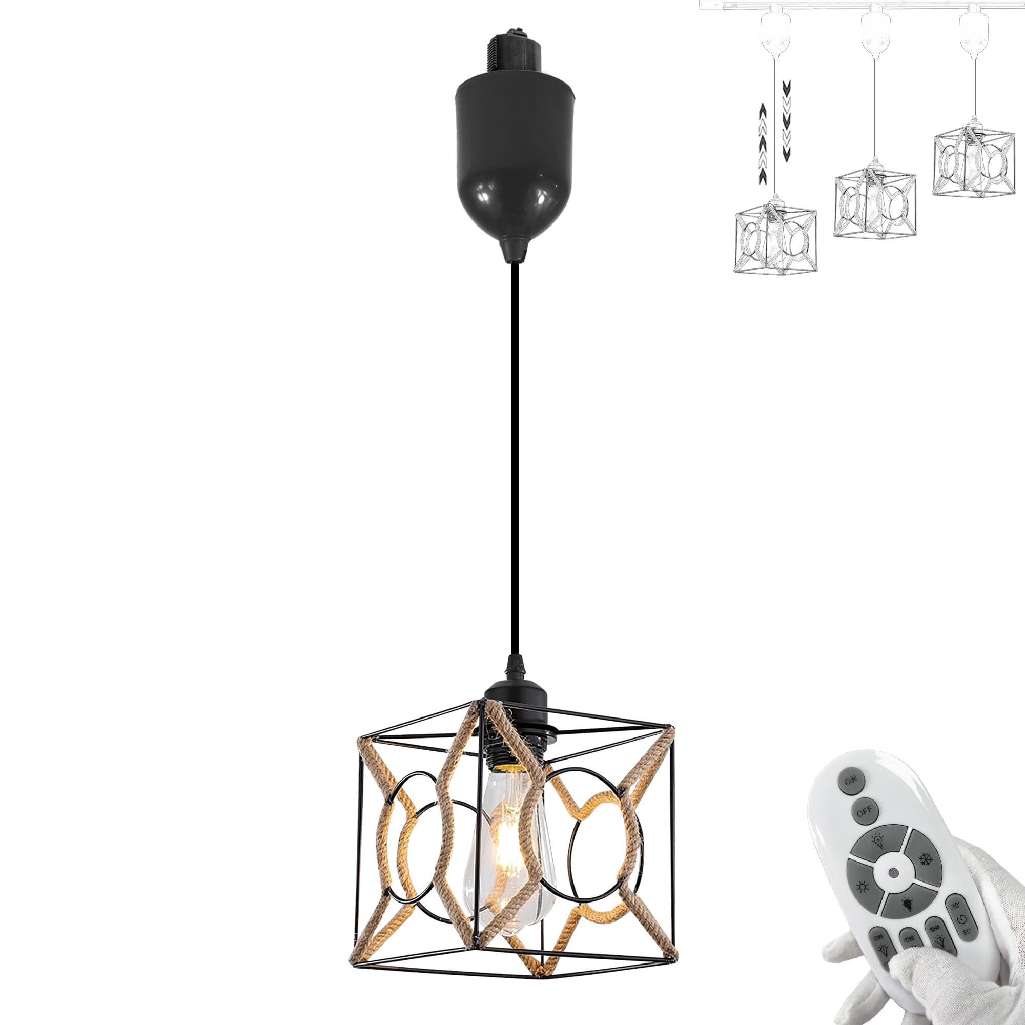 FSLiving Adjustable Height H Type Track Mount Timer Pendant Light ...