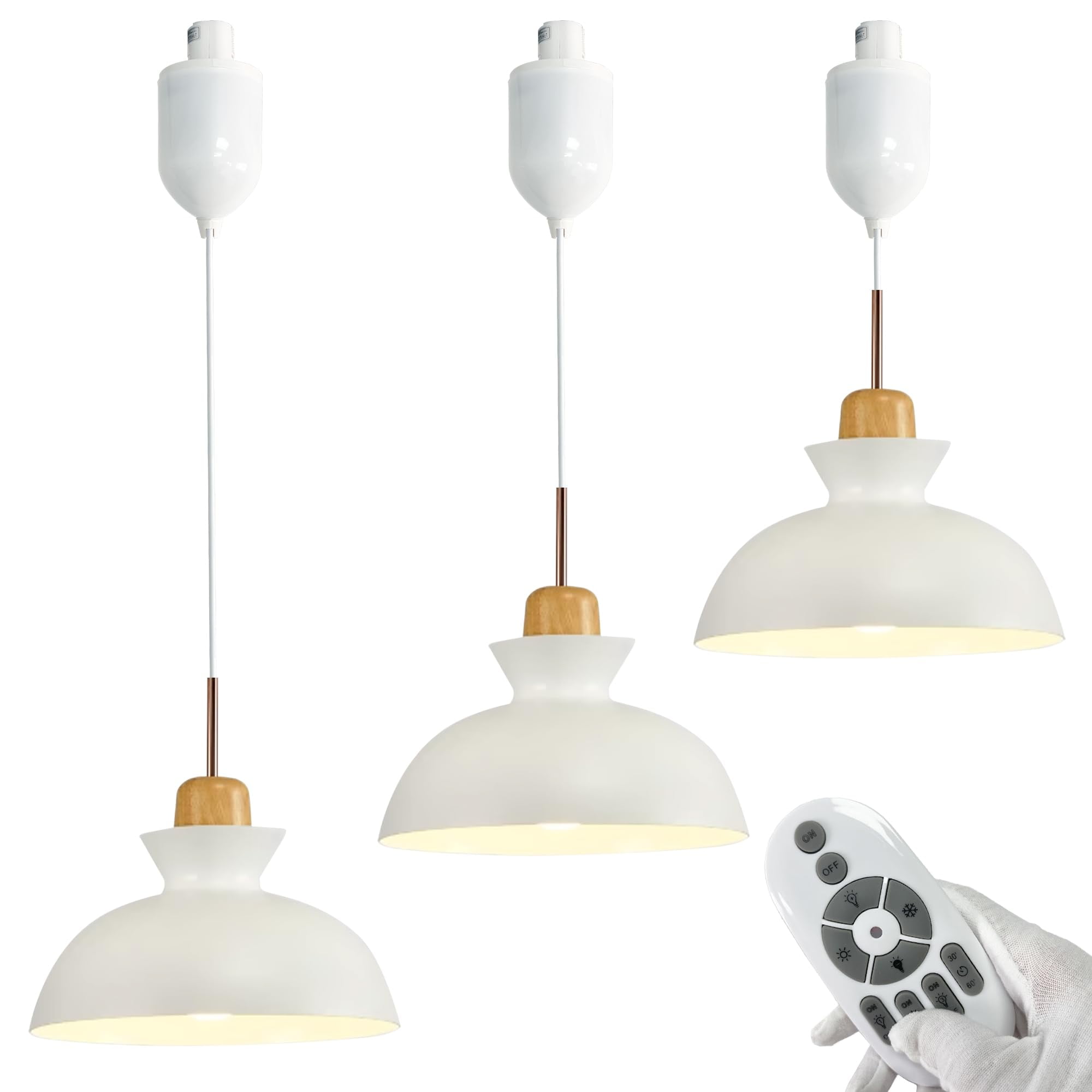 FSLiving Adjustable Height Halo Track Light Pendants, 4 Ft Cord, H-Type ...