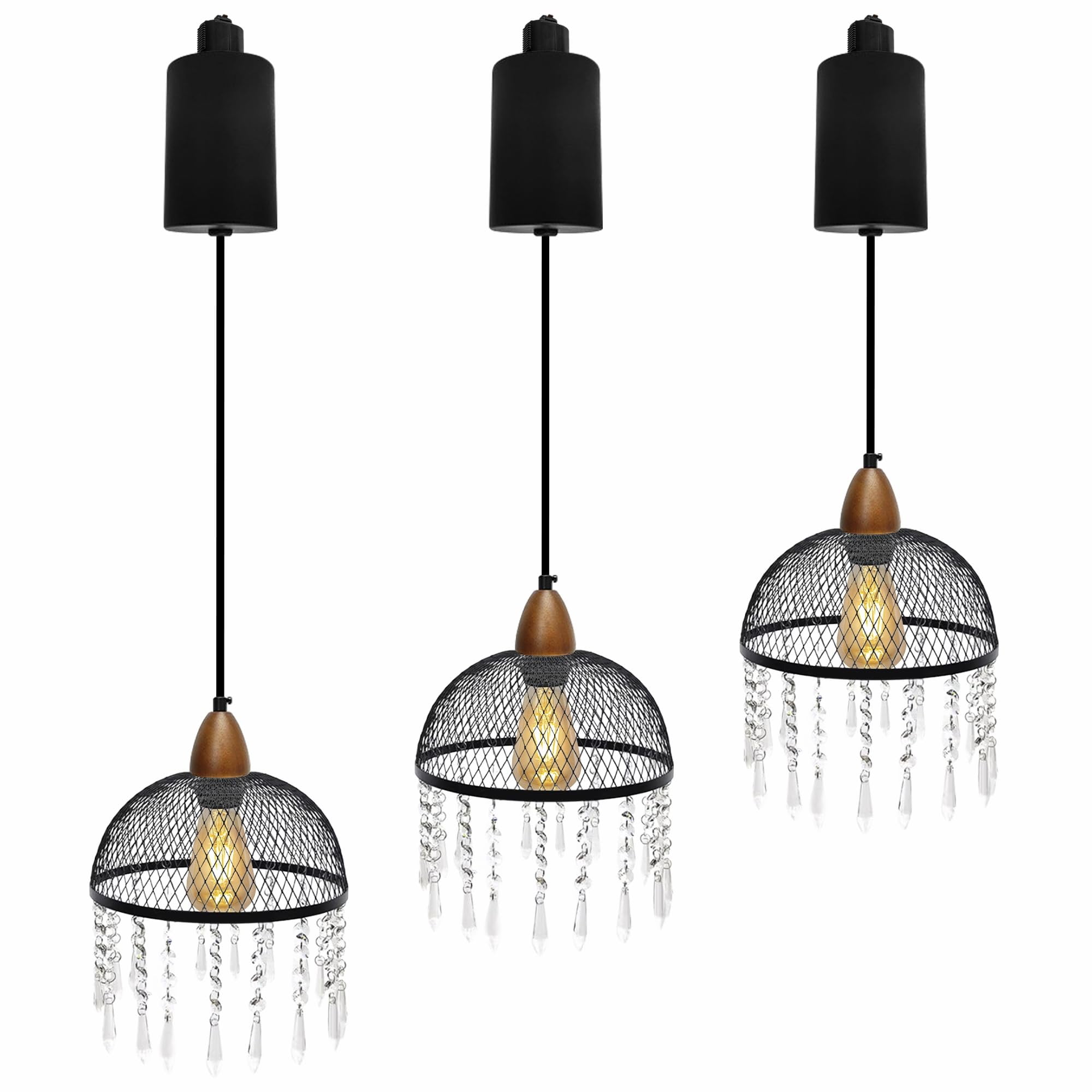 FSLiving Adjustable Height Halo Track Lighting Pendants, 4 Ft Cord, H ...