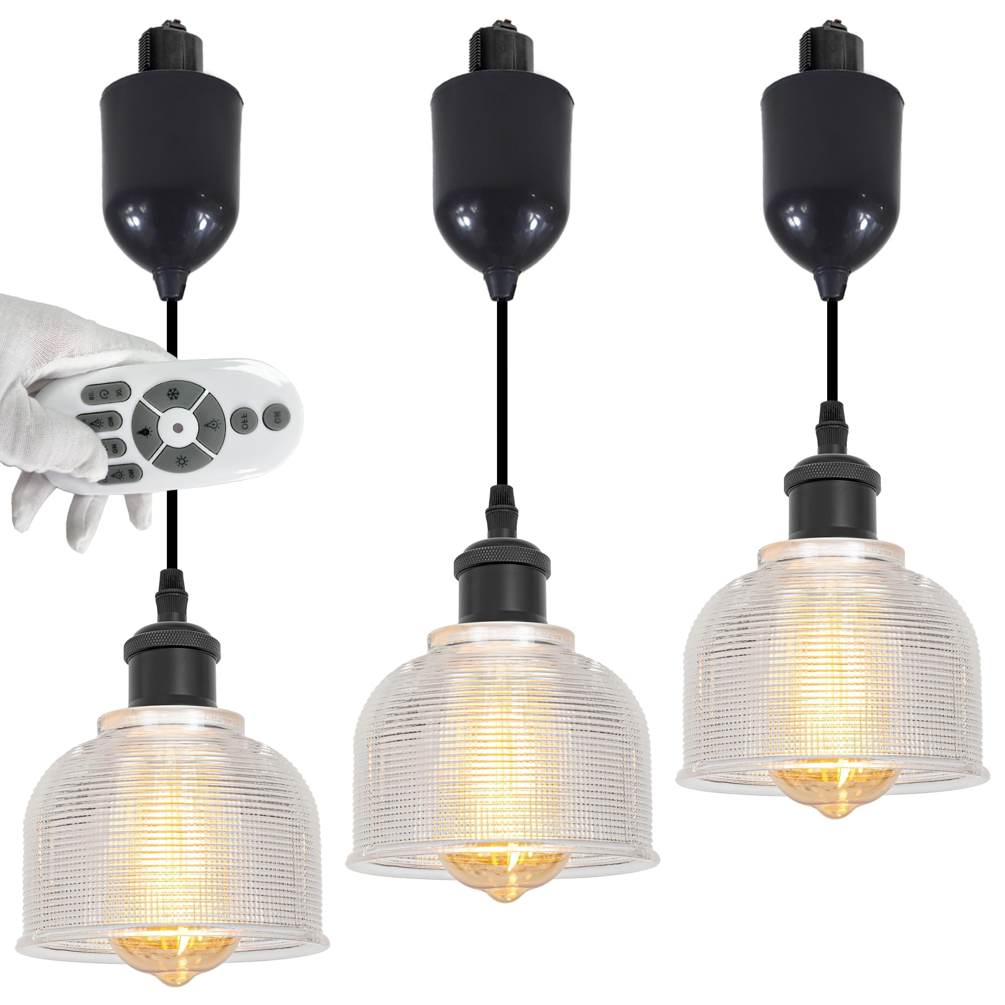 FSLiving Adjustable Height Halo Track Lighting Pendants, 4 Ft Cord, H ...