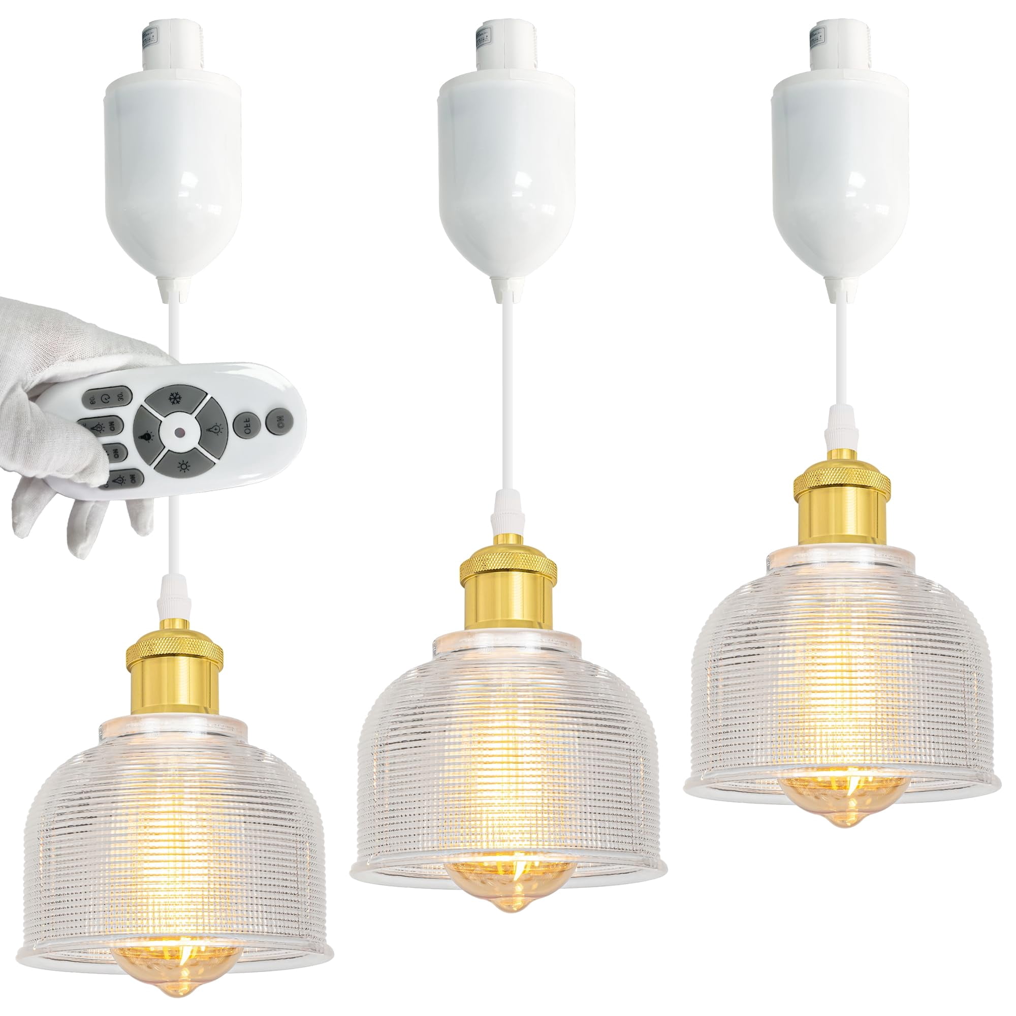 FSLiving Adjustable Height Halo Track Lighting Pendants, 4 Ft Cord, H ...