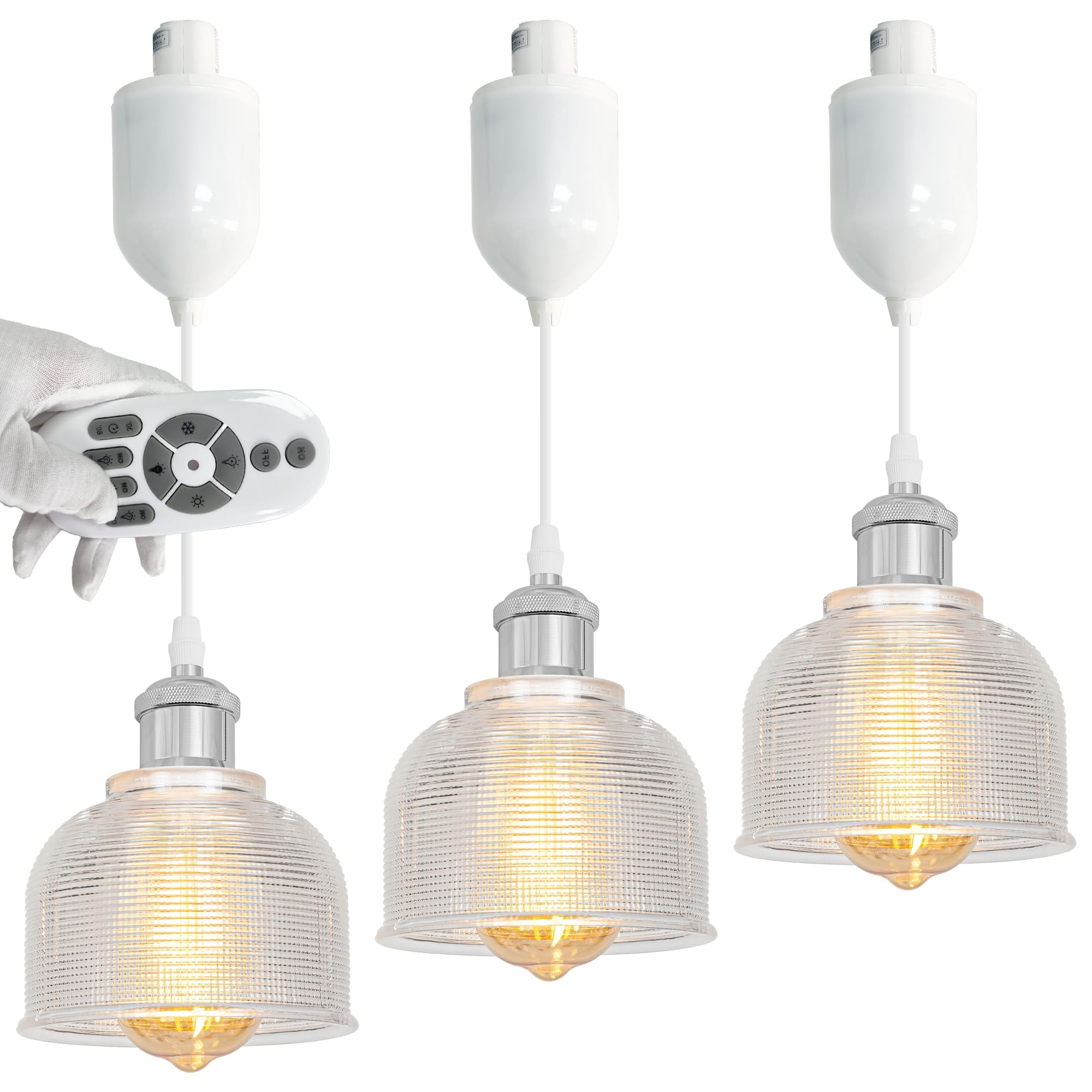 FSLiving Adjustable Height Halo Track Lighting Pendants, 4 Ft Cord, H ...