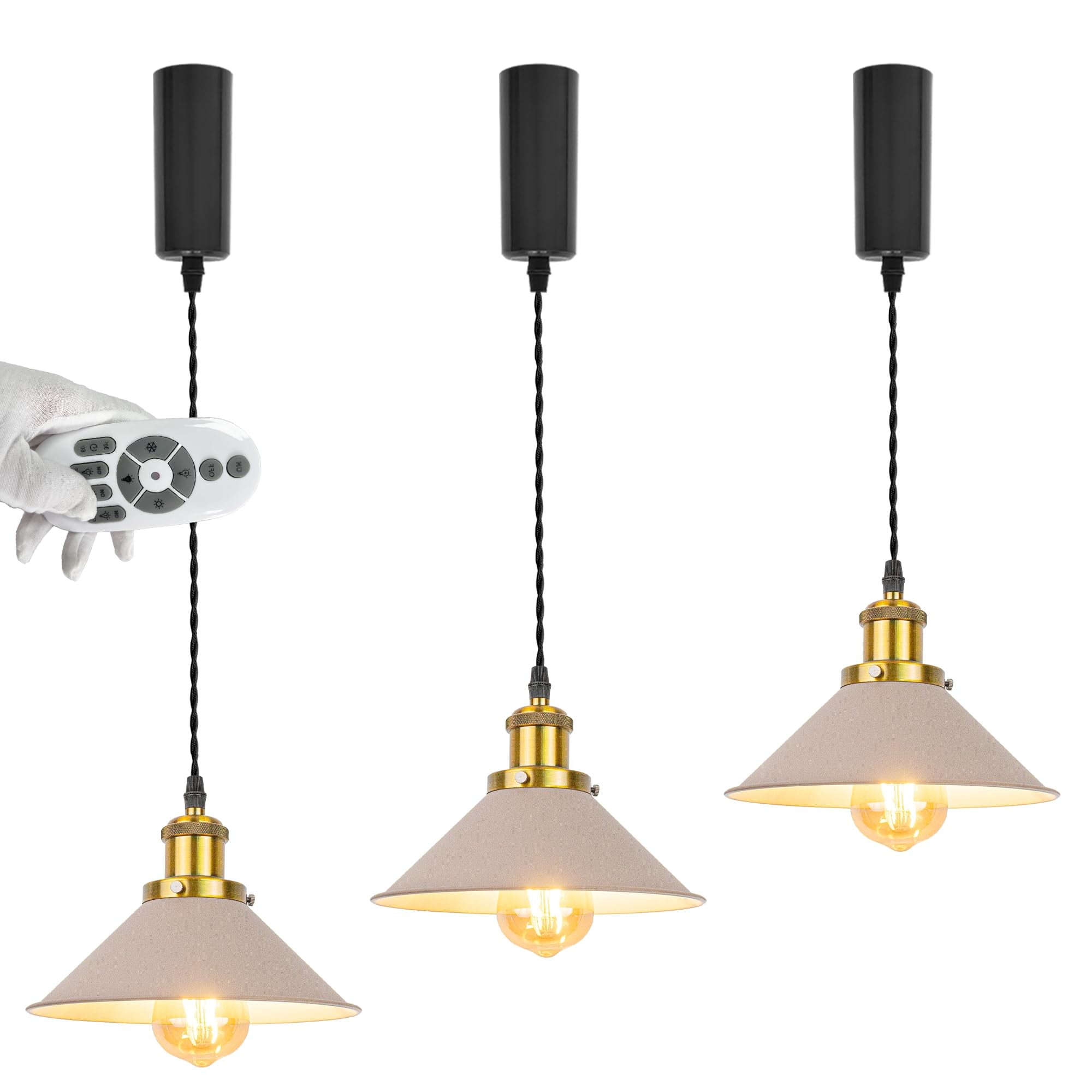 FSLiving Adjustable Height Halo Track Lighting Pendants, 5 Ft Cord, H ...