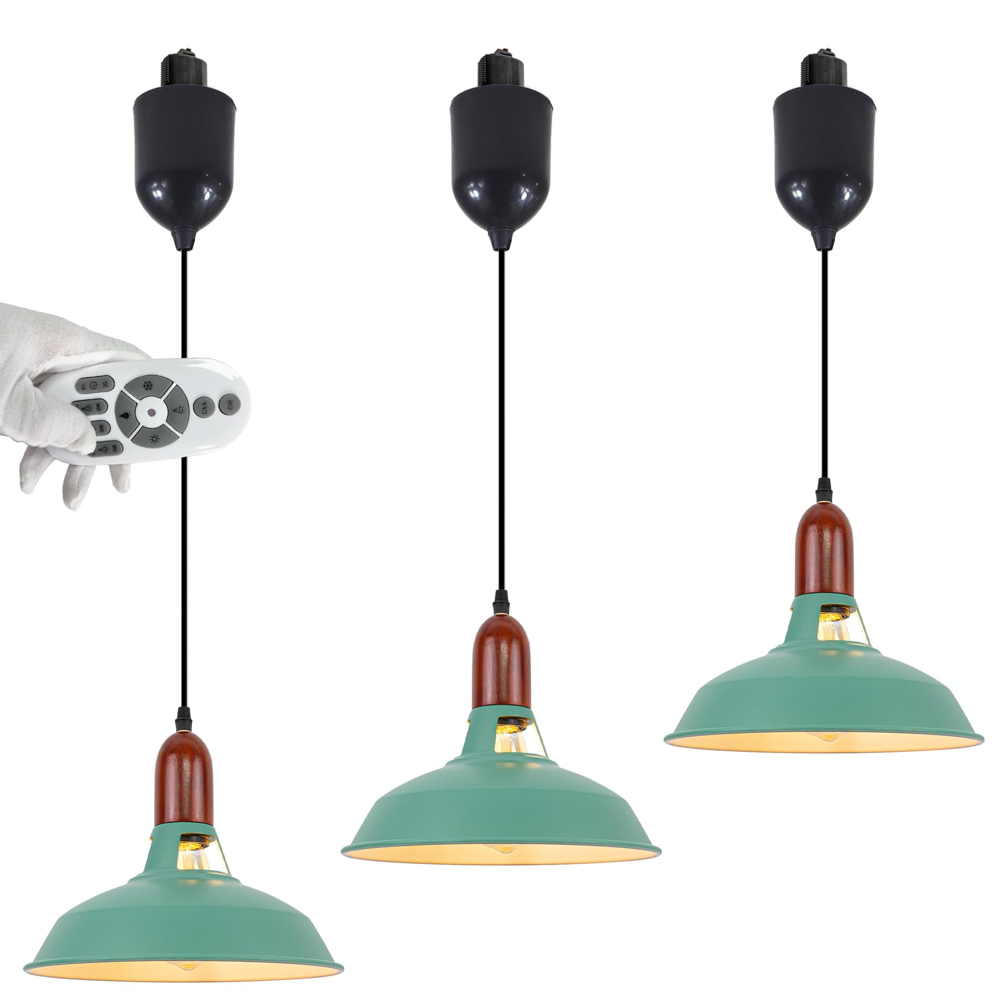 FSLiving Adjustable Height Halo Track Lighting Pendants, H-Type Track ...