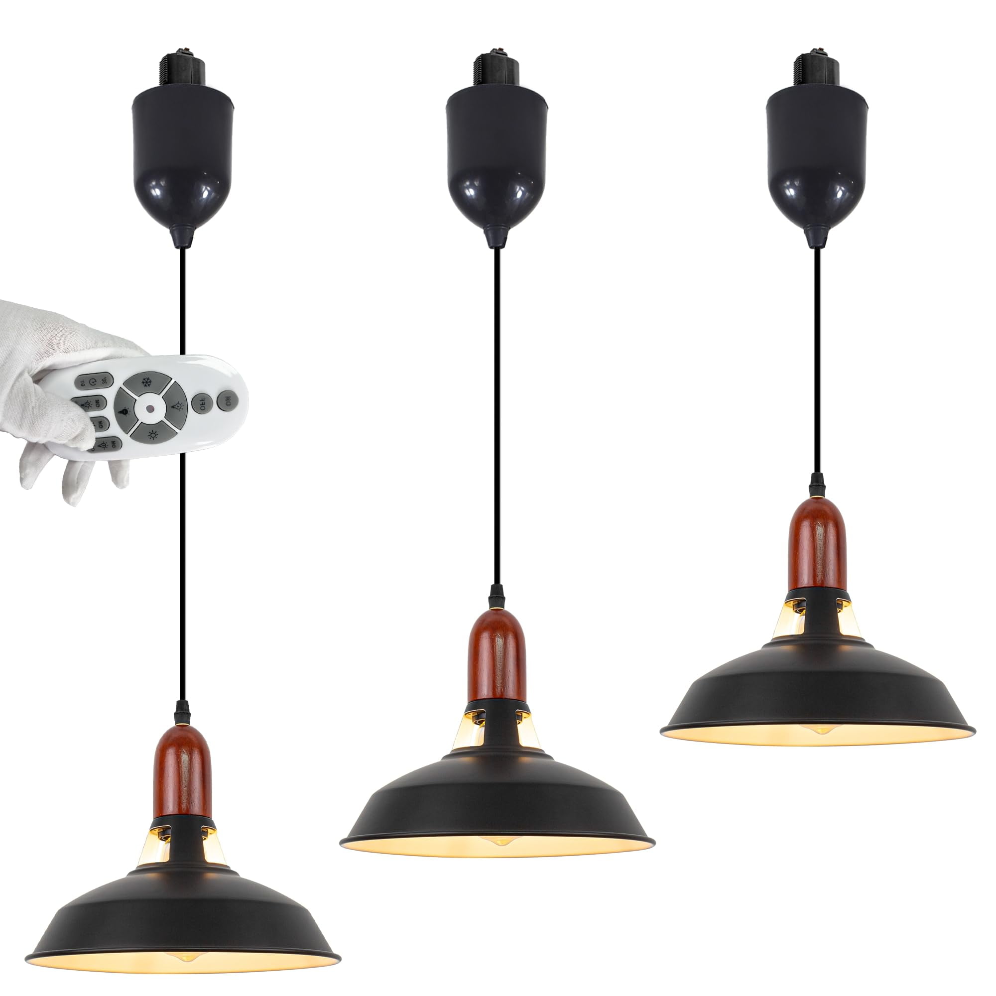 FSLiving Adjustable Height Halo Track Lighting Pendants, H-Type Track ...