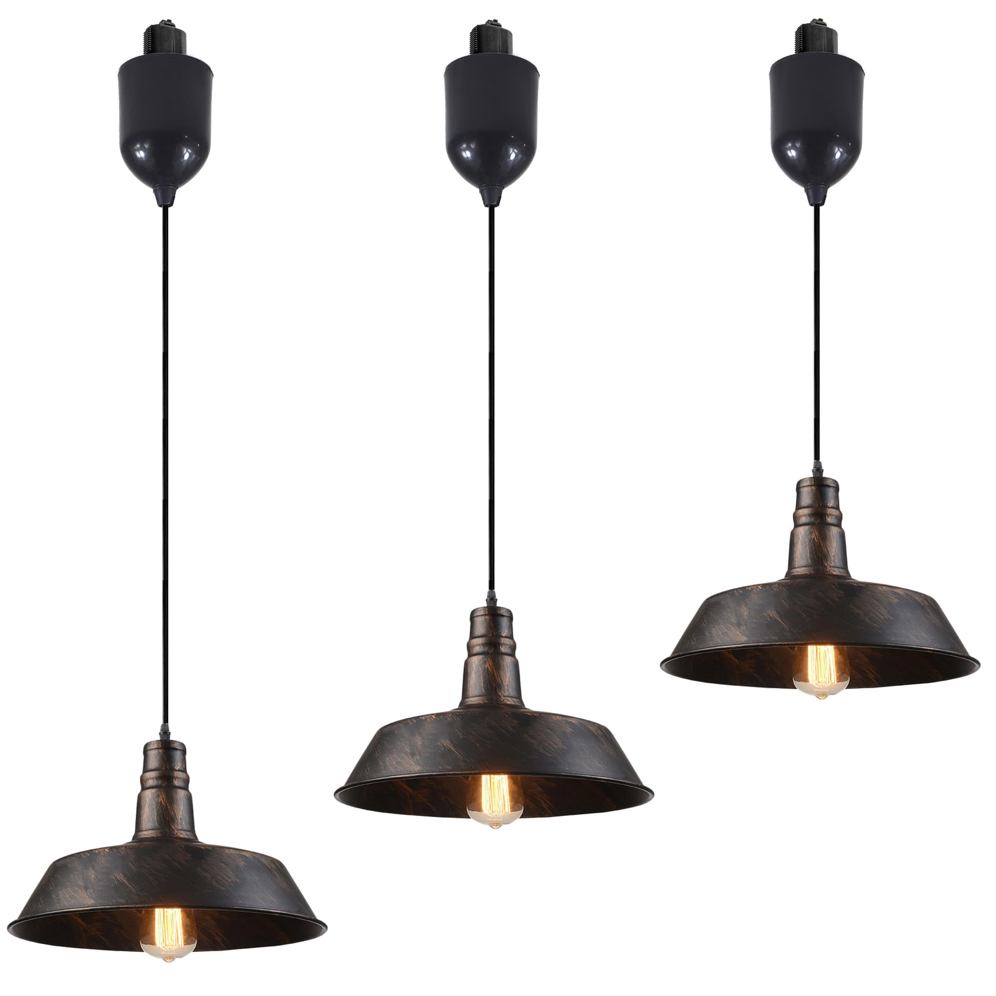 FSLiving Adjustable Height Halo Track Pendant Light, 4 Ft Cord, H-Type ...