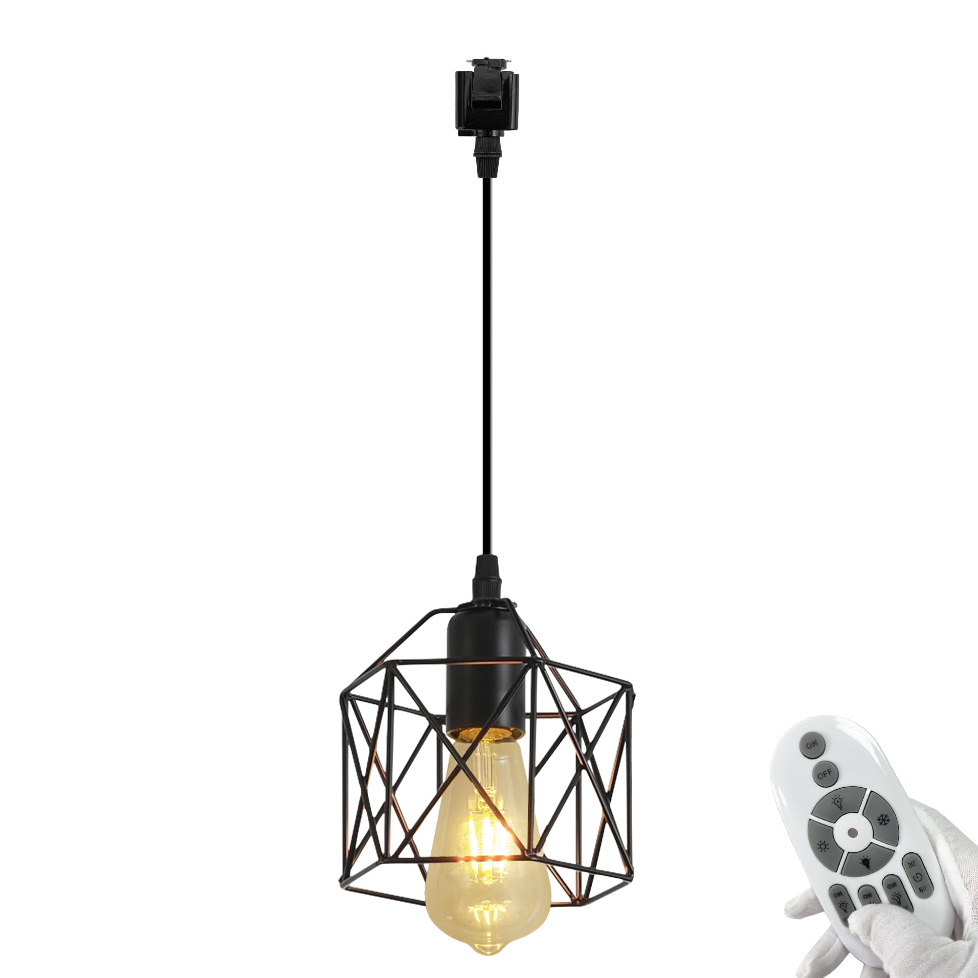 FSLiving Adjustable Height J-Type Track Lighting with Black Metal ...