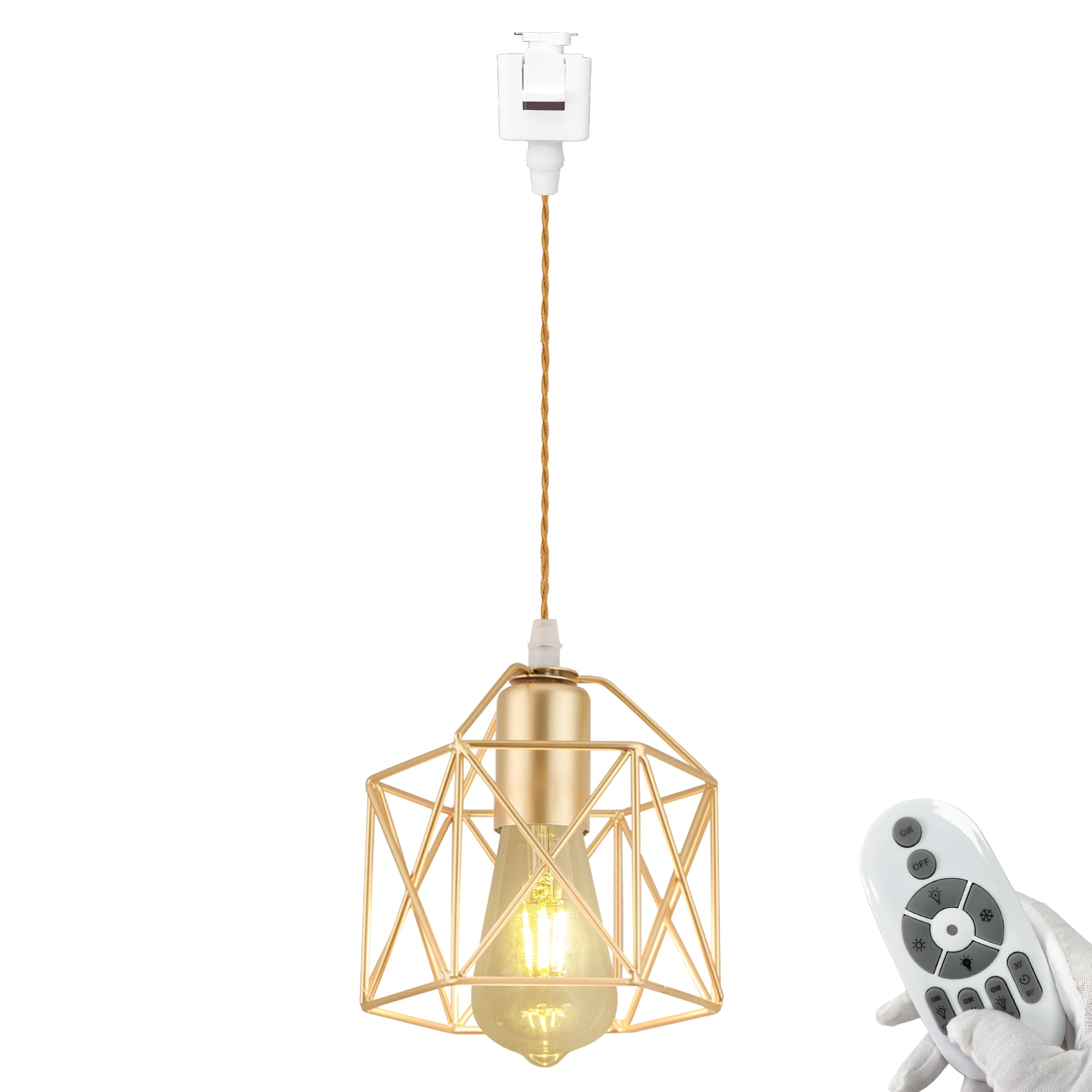 FSLiving Adjustable Height J-Type Track Lighting with Gold Metal Hollow ...