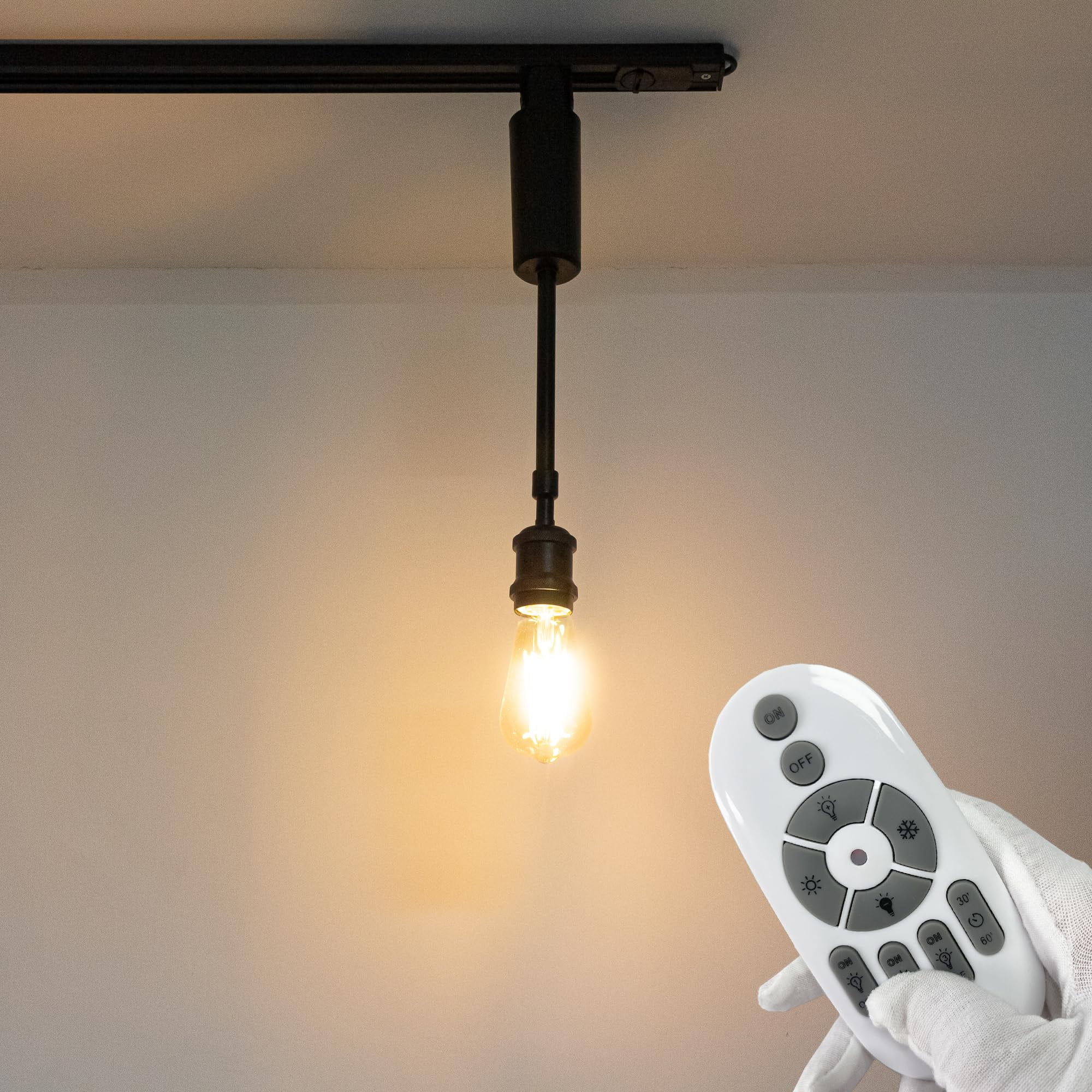 FSLiving Adjustable Height J Type Track Lighting Matte Black Industrial ...