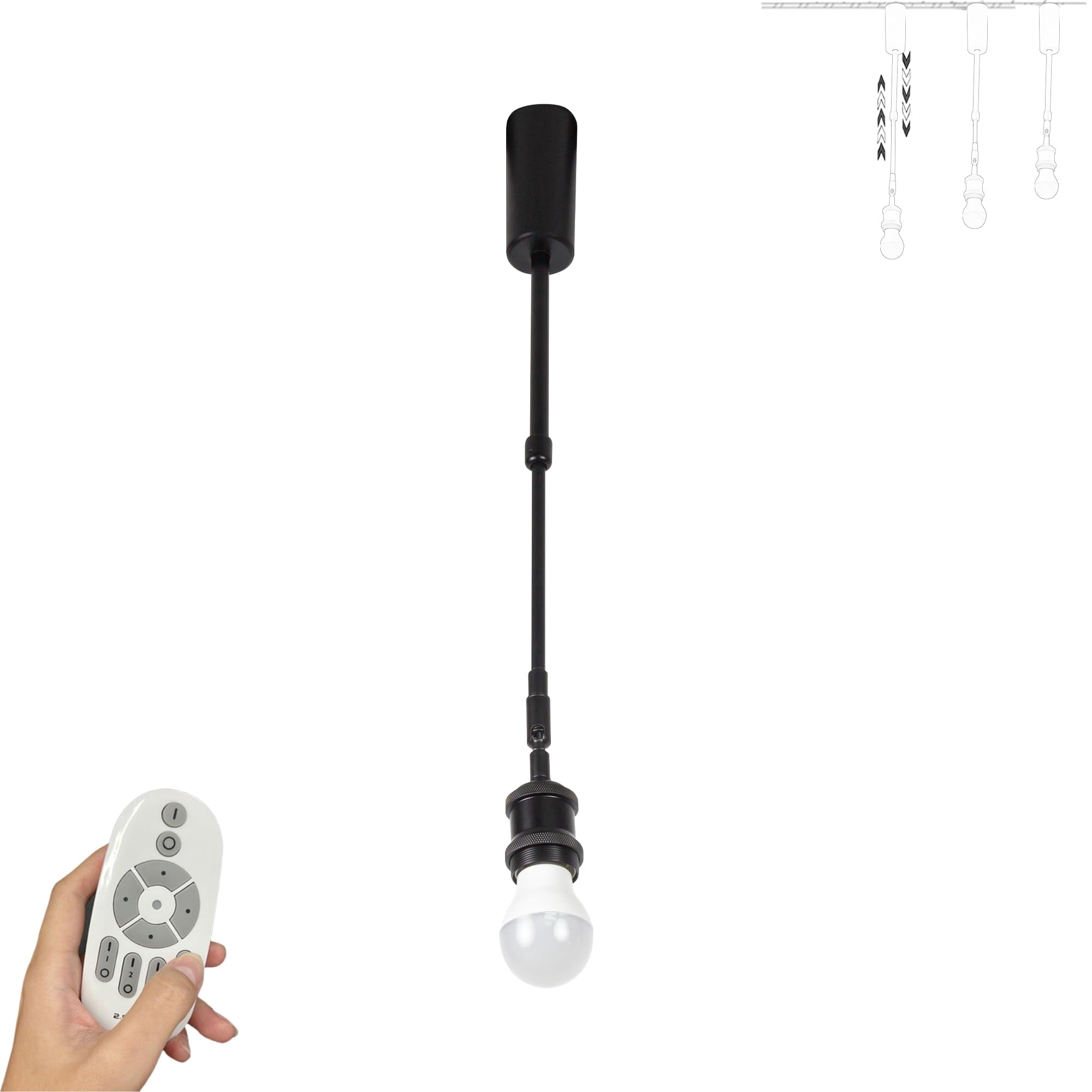 FSLiving Adjustable Height J Type Track Lighting Matte Black Industrial ...