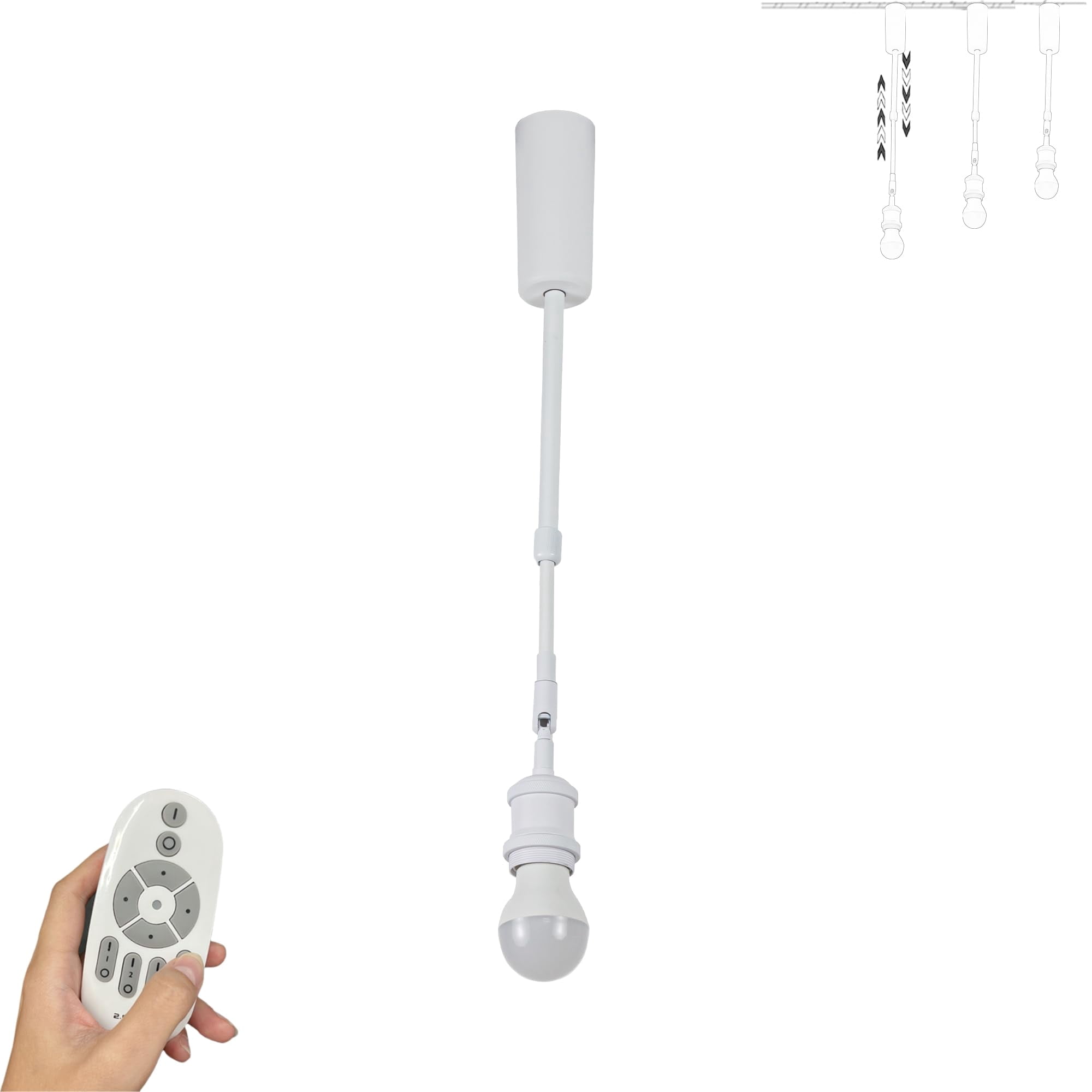 FSLiving Adjustable Height J Type Track Lighting Matte White Industrial ...