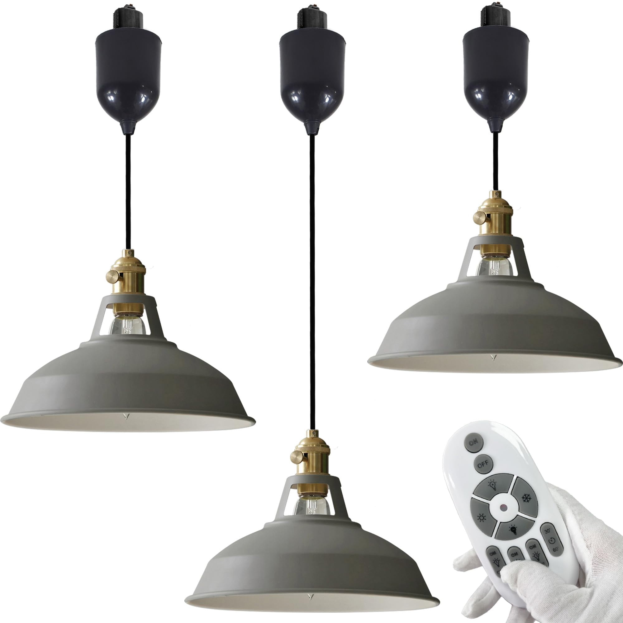 FSLiving Adjustable Height J Type Track Lighting Pendants Industrial ...