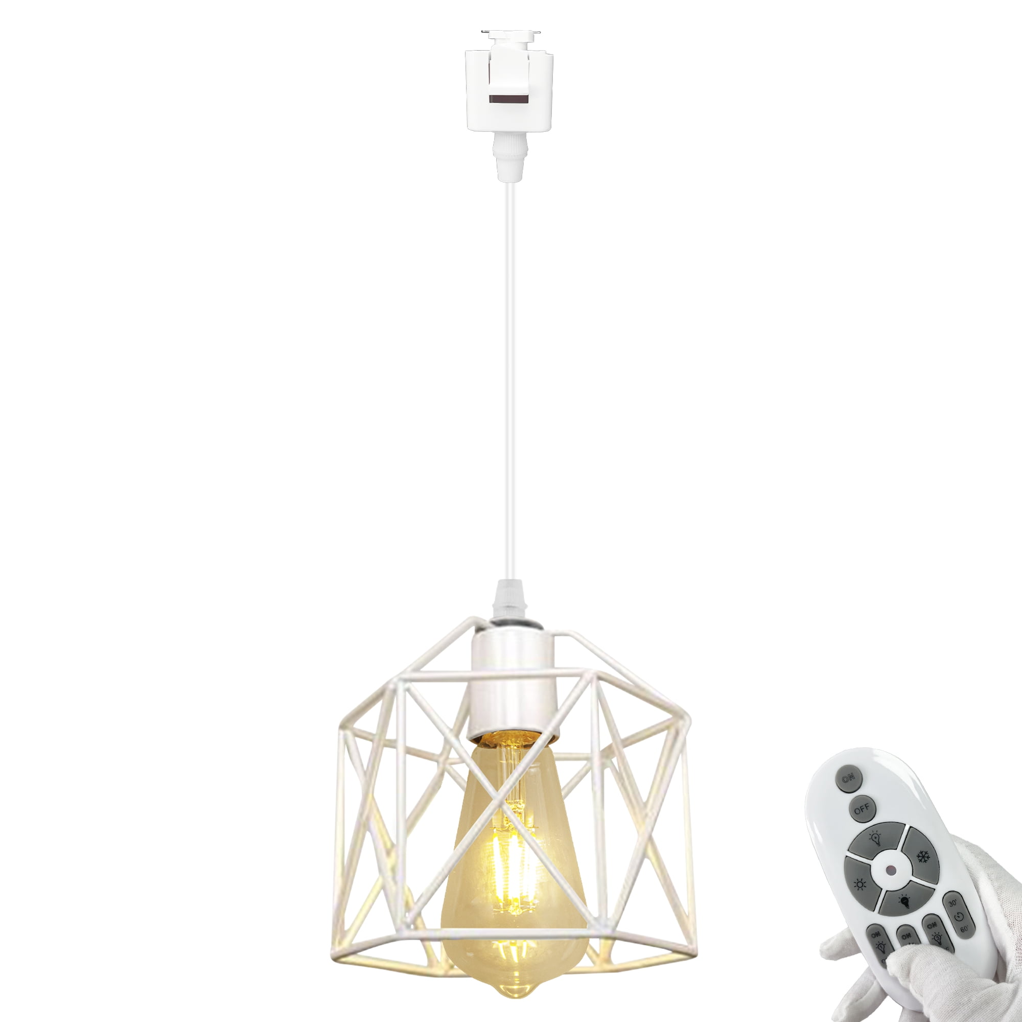 FSLiving Adjustable Height J-Type Track Lighting with White Metal ...