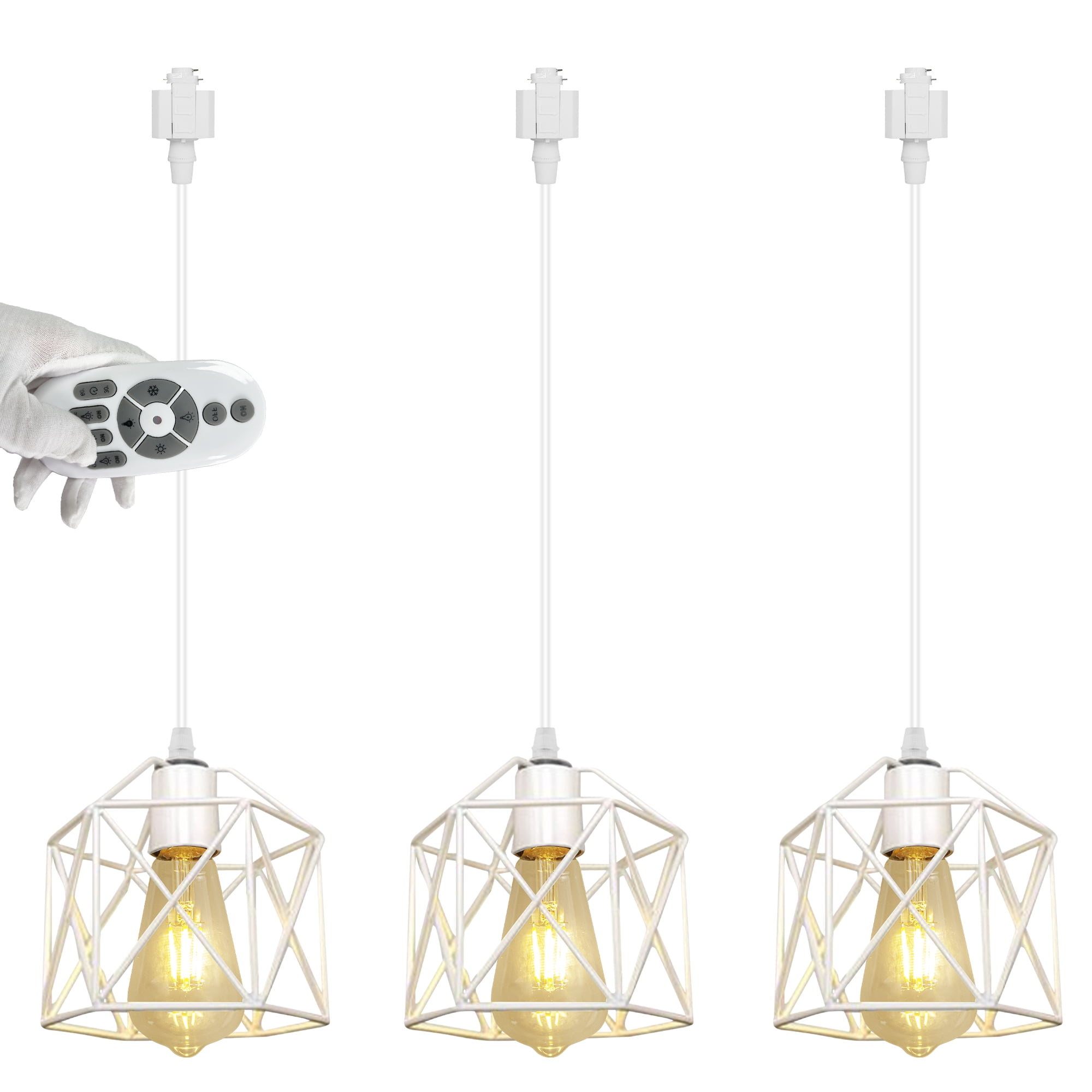 FSLiving Adjustable Height J-Type Track Lighting with White Metal ...