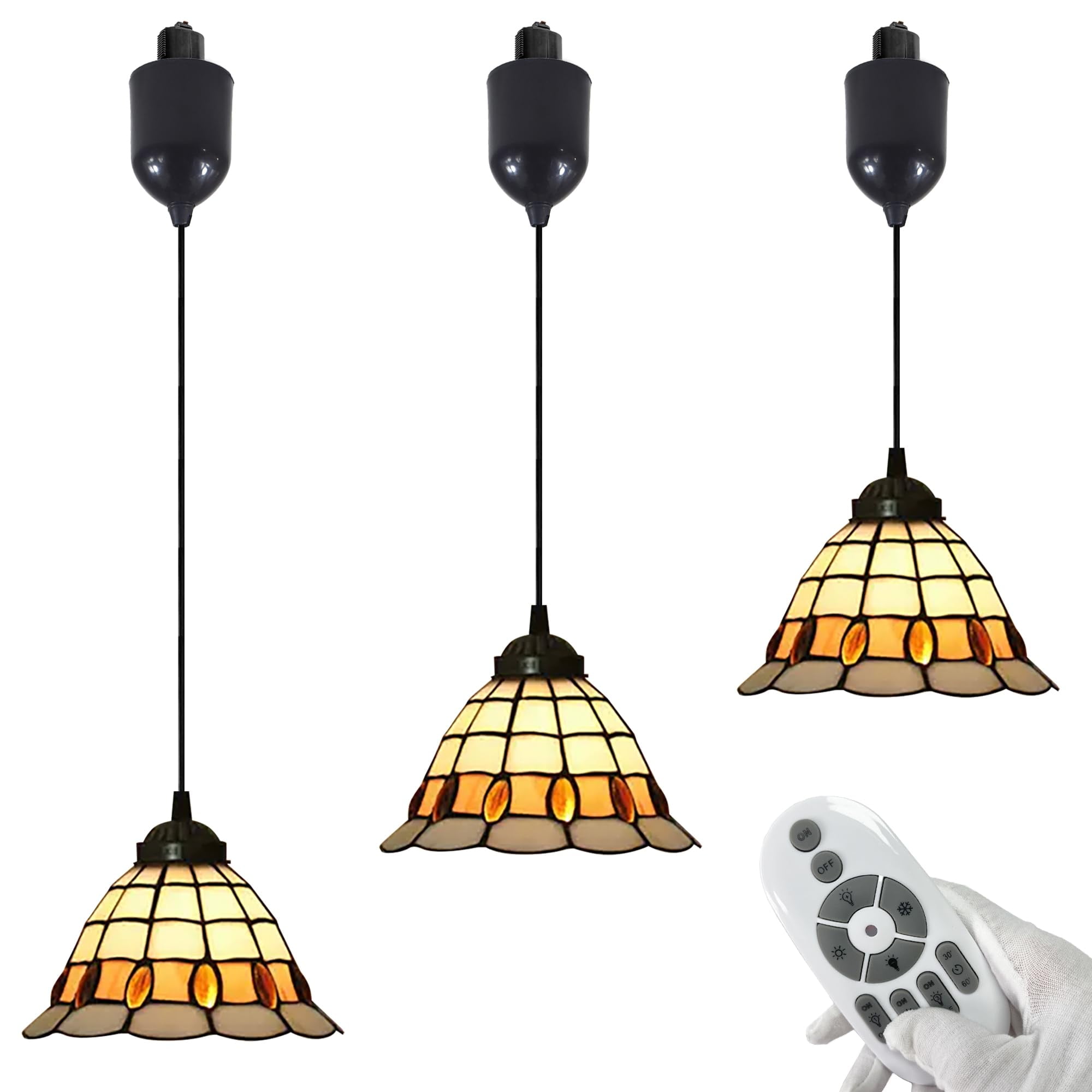 FSLiving Adjustable Height Juno Track Light Pendants, 4 Ft Cord, Remote ...