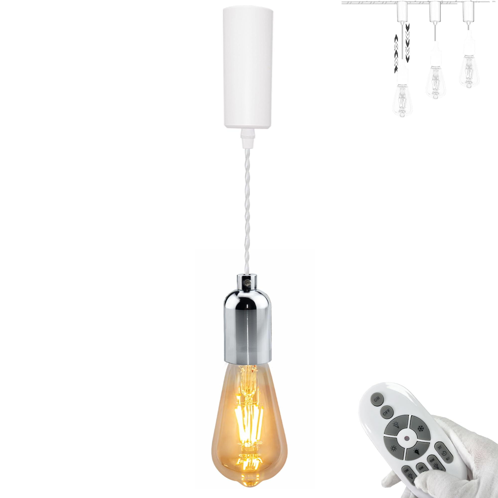 FSLiving Adjustable Height Juno Track Light Pendants, 5 Ft Cord, J-Type ...