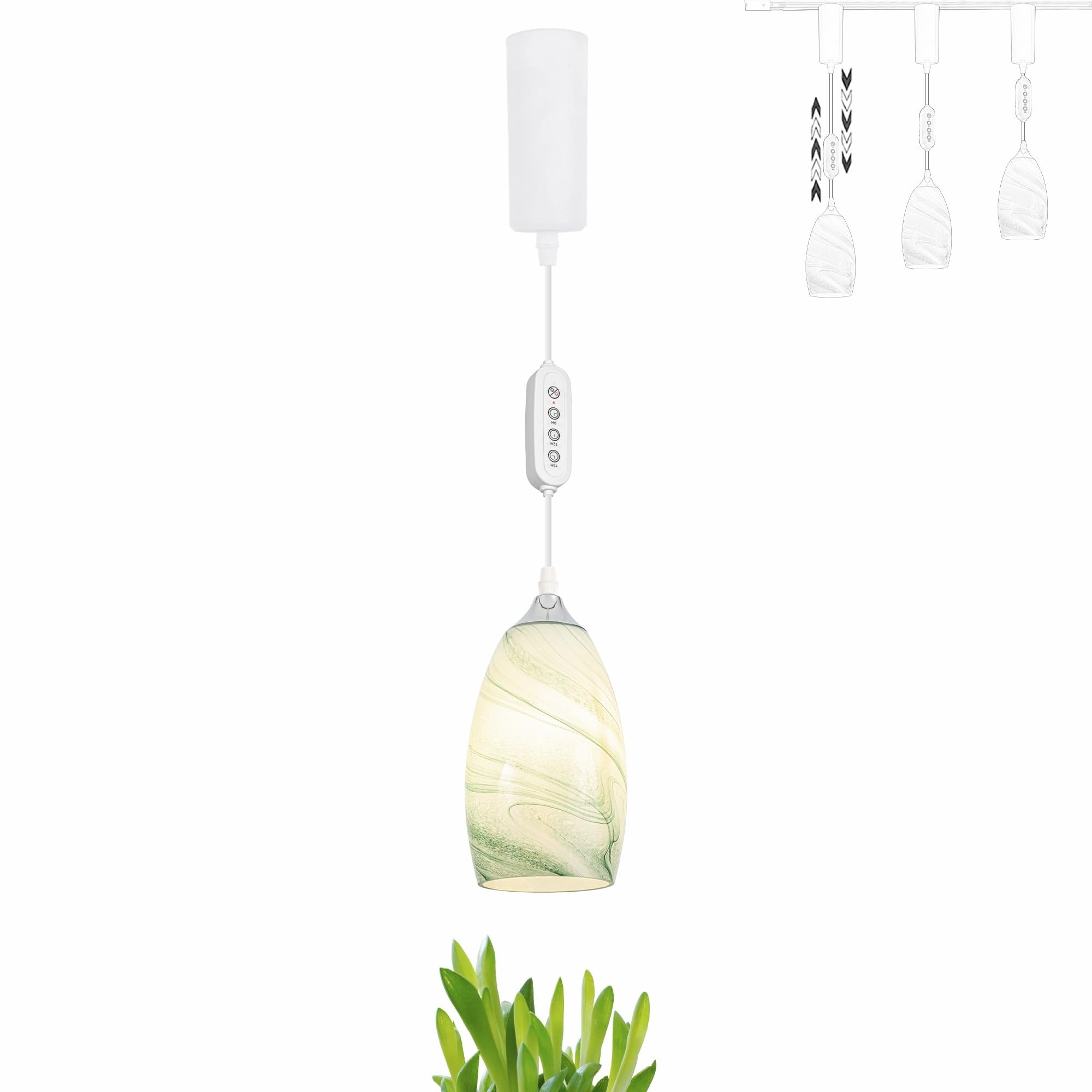 FSLiving Adjustable Height Juno Track Light Pendants Full Spectrum AUTO ...