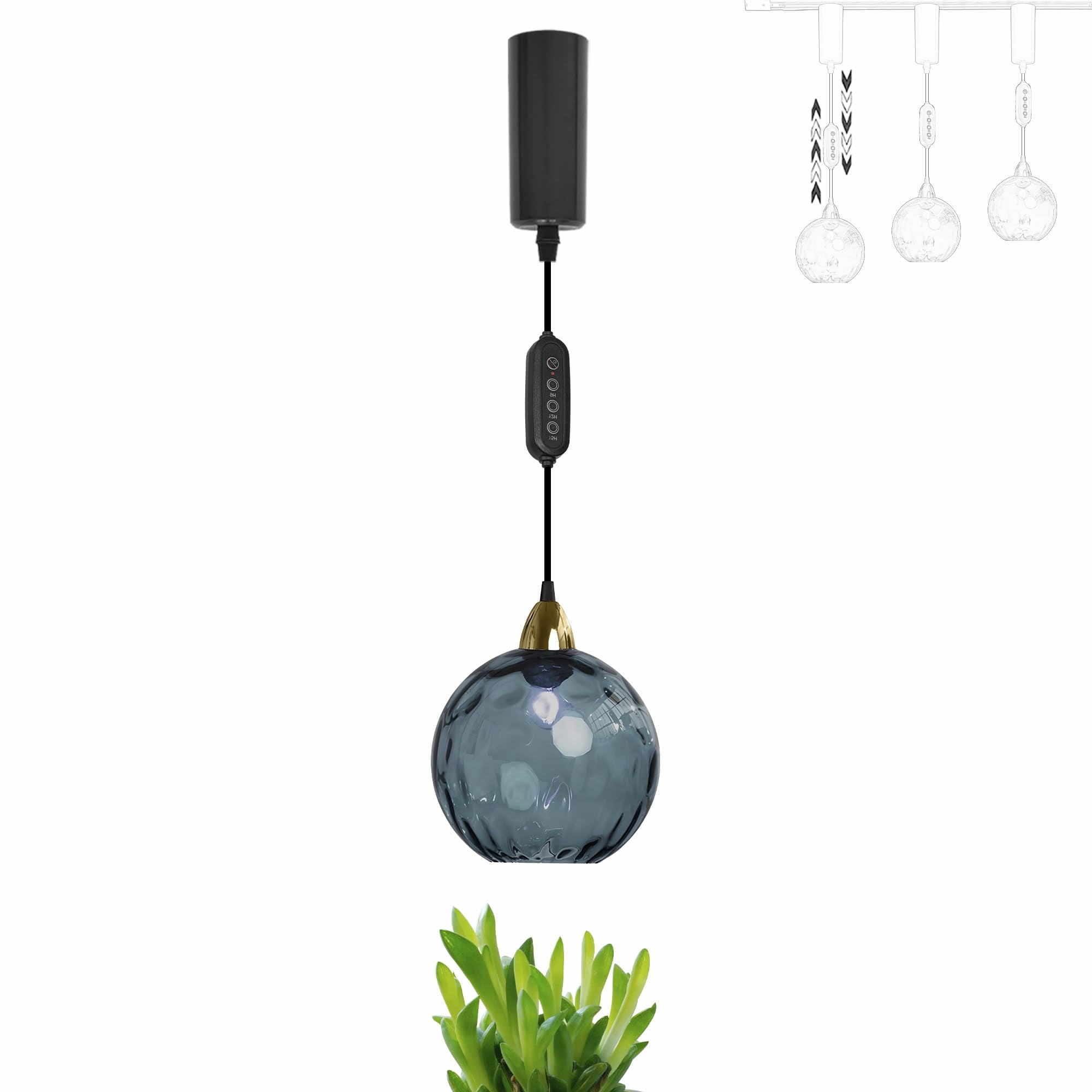 FSLiving Adjustable Height Juno Track Light Pendants Full Spectrum AUTO ...