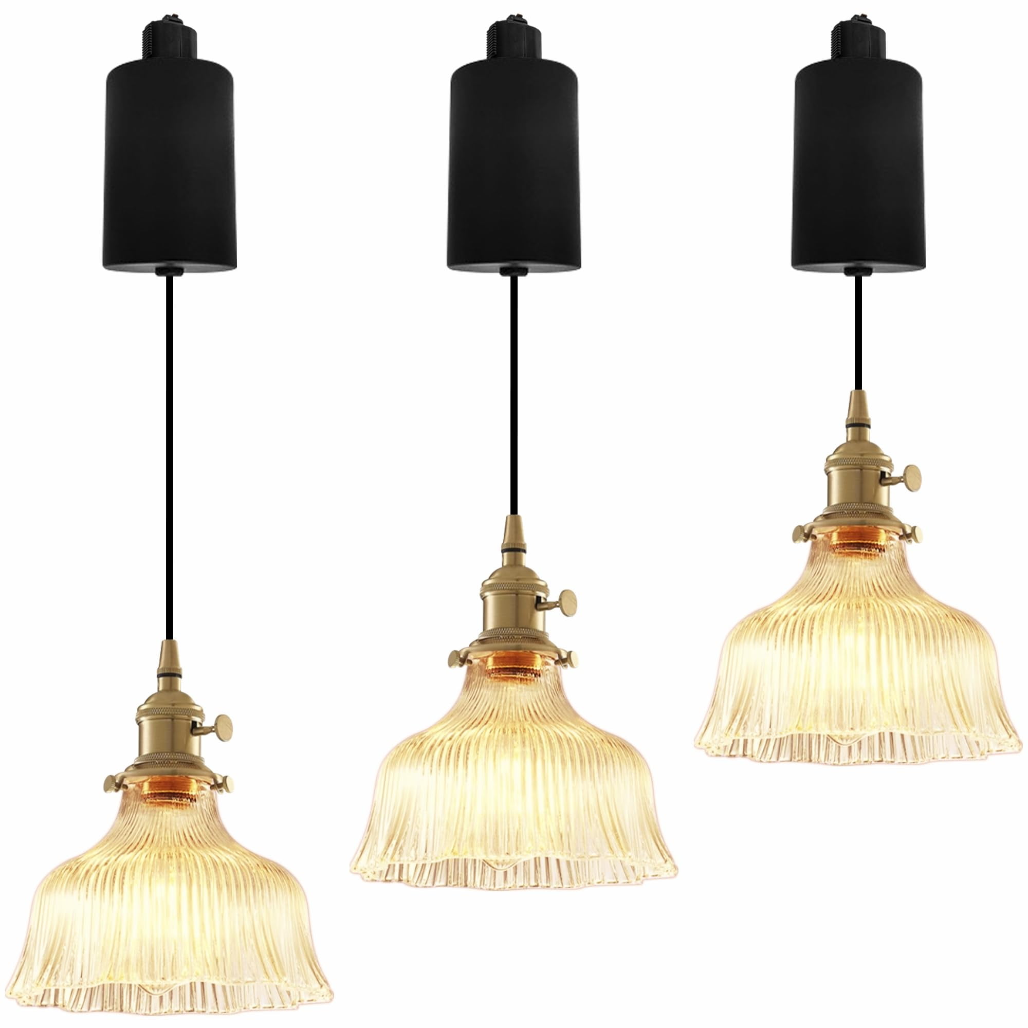 FSLiving Adjustable Height Juno Track Lighting Pendants, 6.5 ft Cord, J ...