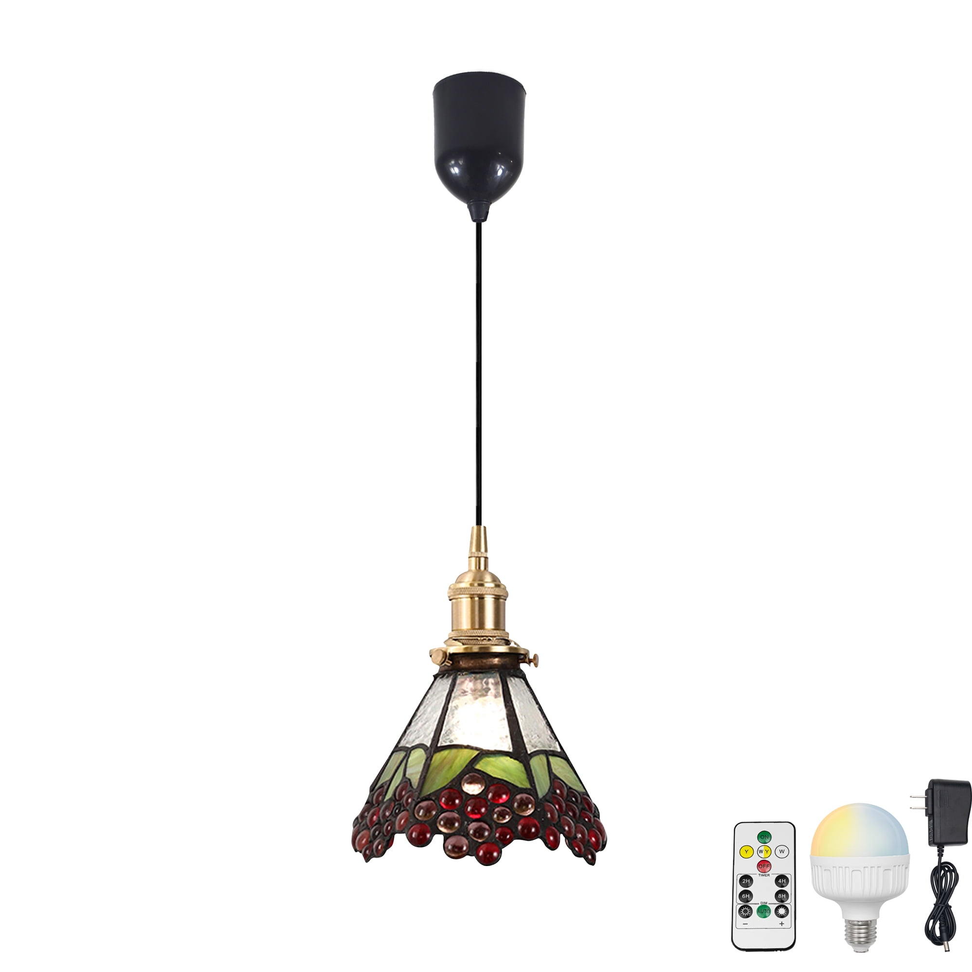 FSLiving Adjustable Height Pendant Light with Rechargeable Battery ...
