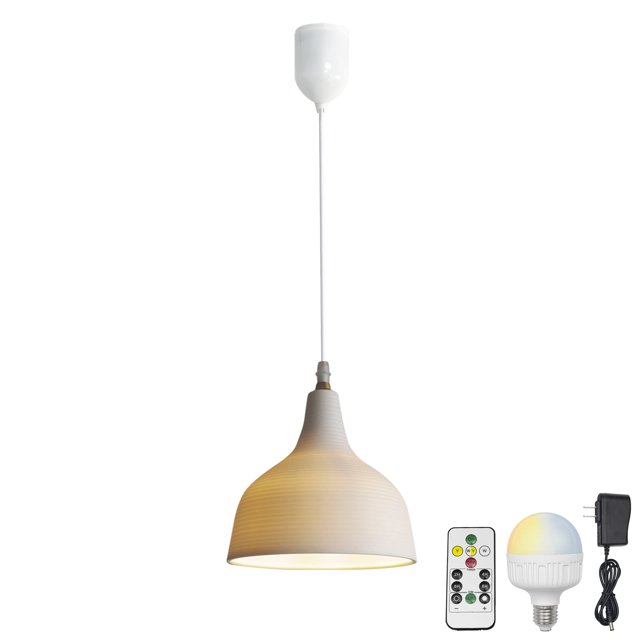 FSLiving Adjustable Height Pendant Light with Rechargeable Battery ...