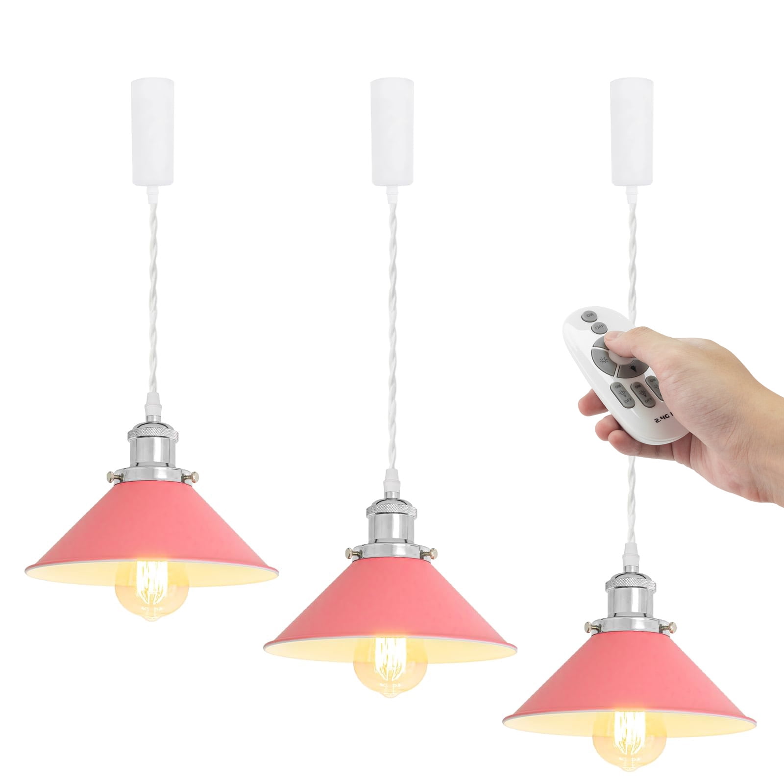 FSLiving Adjustable Height Remote Control H-Type Track Pendangt Light ...