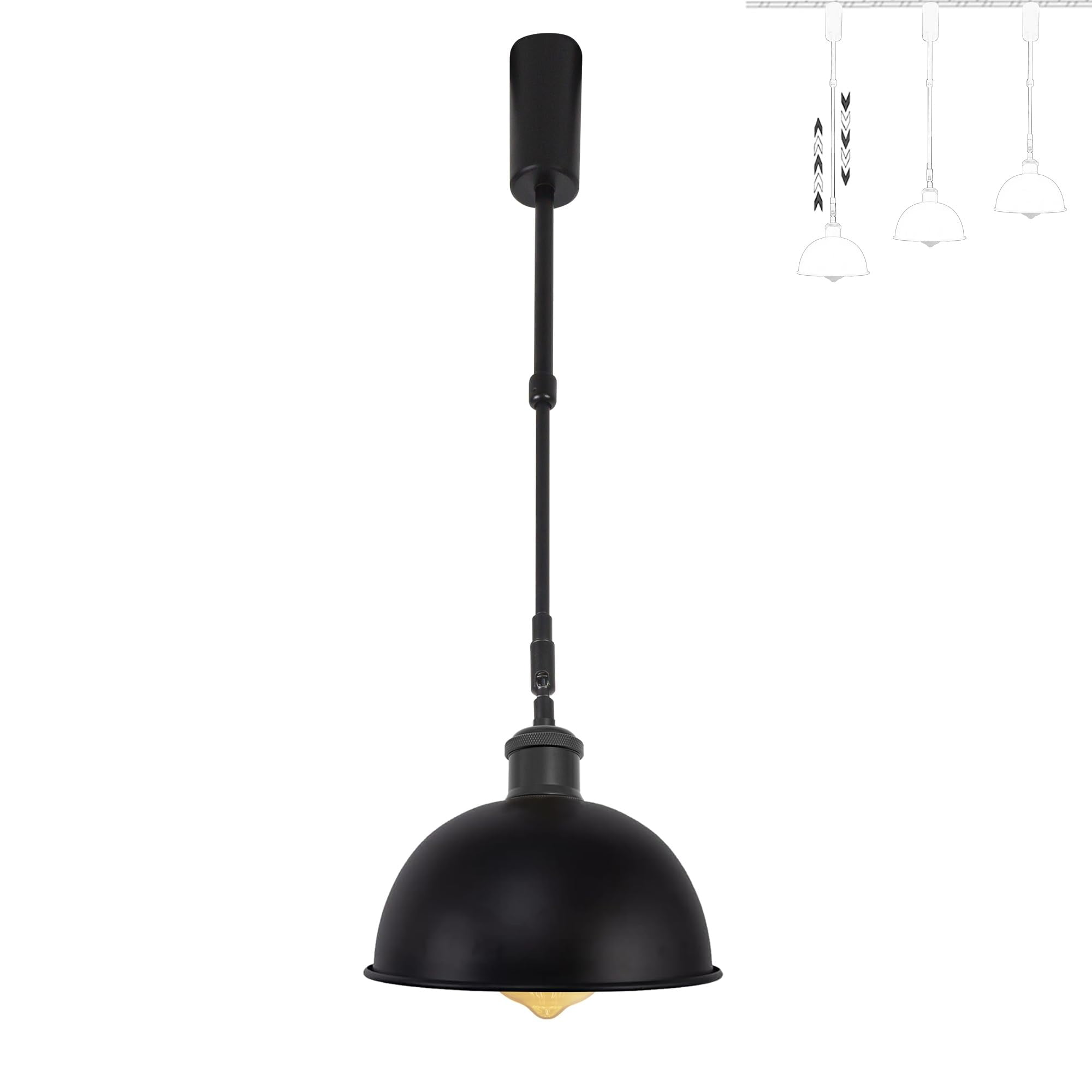 FSLiving Adjustable Height Track Pendnat Light H-Type Industrial Style ...