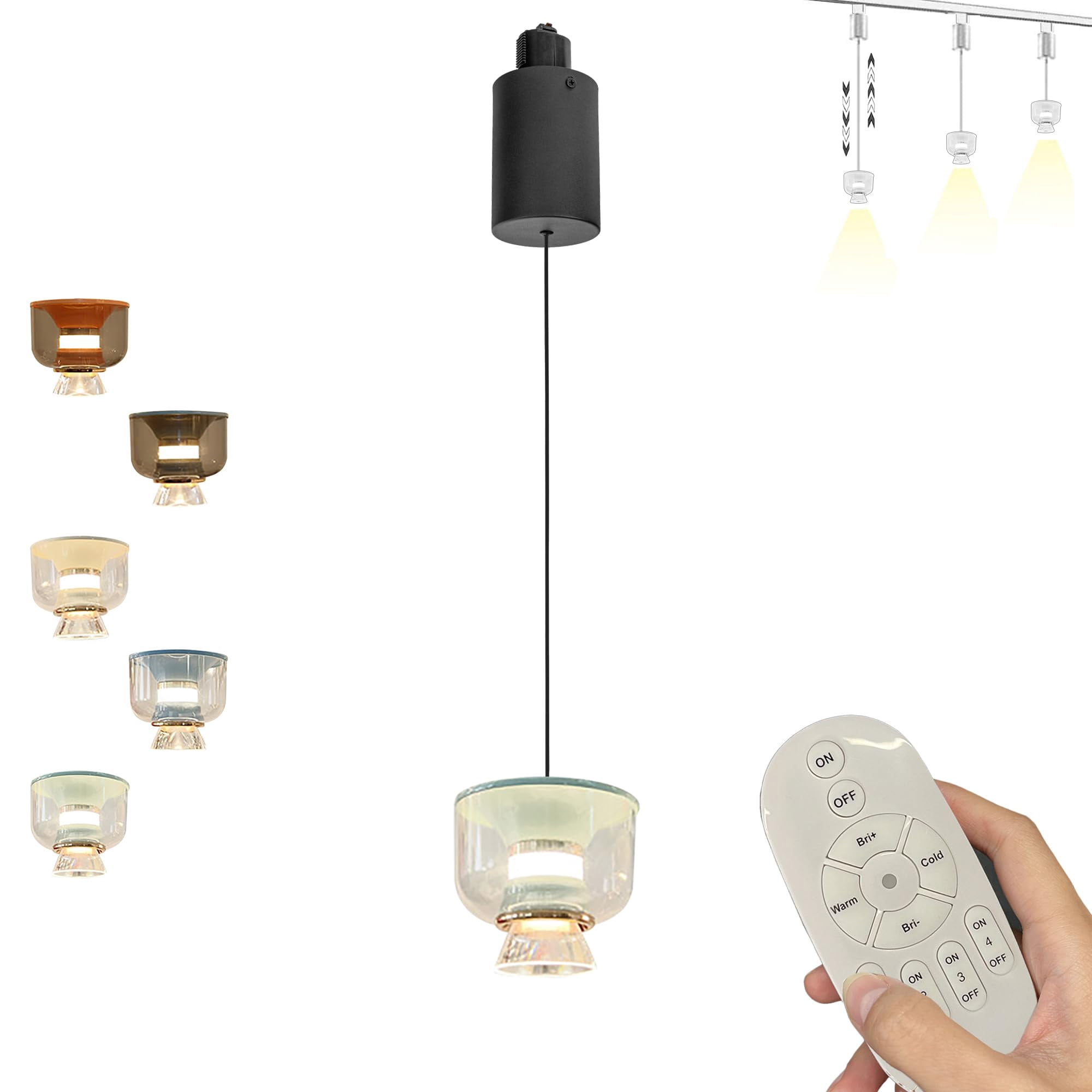 FSLiving Adjustable Height Track Pendnat Light H-Type Retractable Lift ...