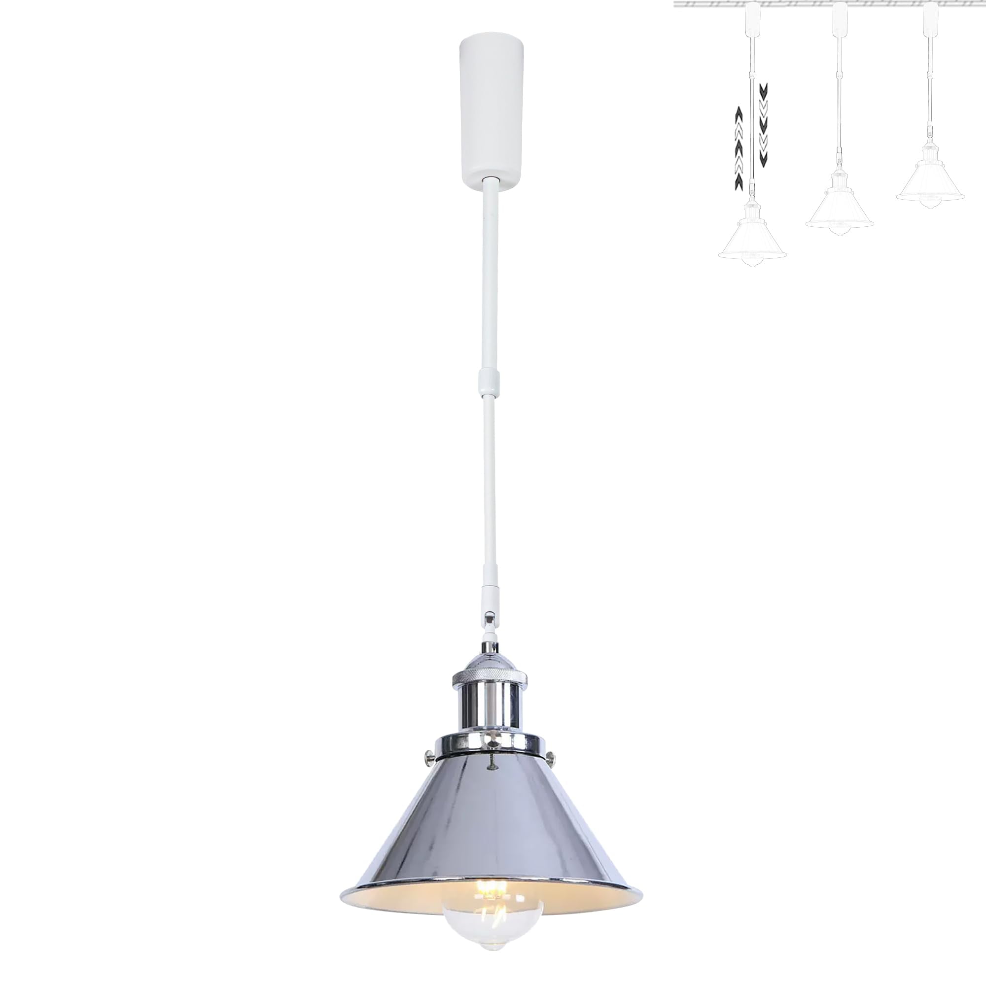 FSLiving Adjustable Height Track Pendnat Light H-Type Retractable Lift ...