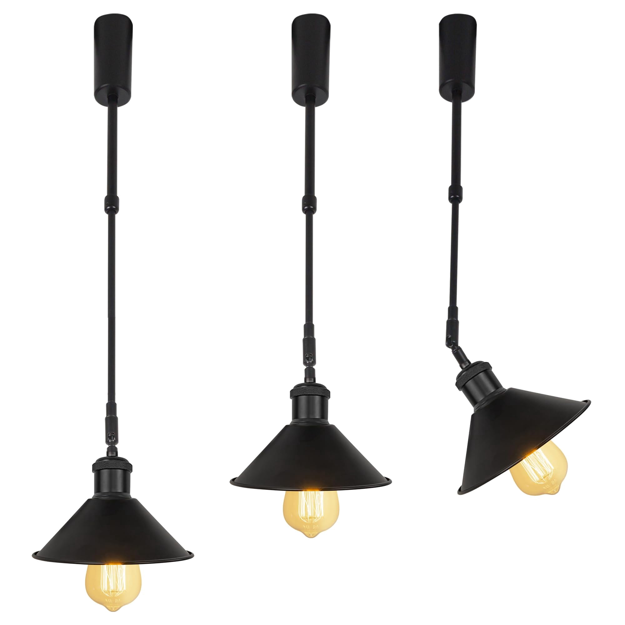 FSLiving Adjustable Height Track Pendnat Light J-Type Industrial ...