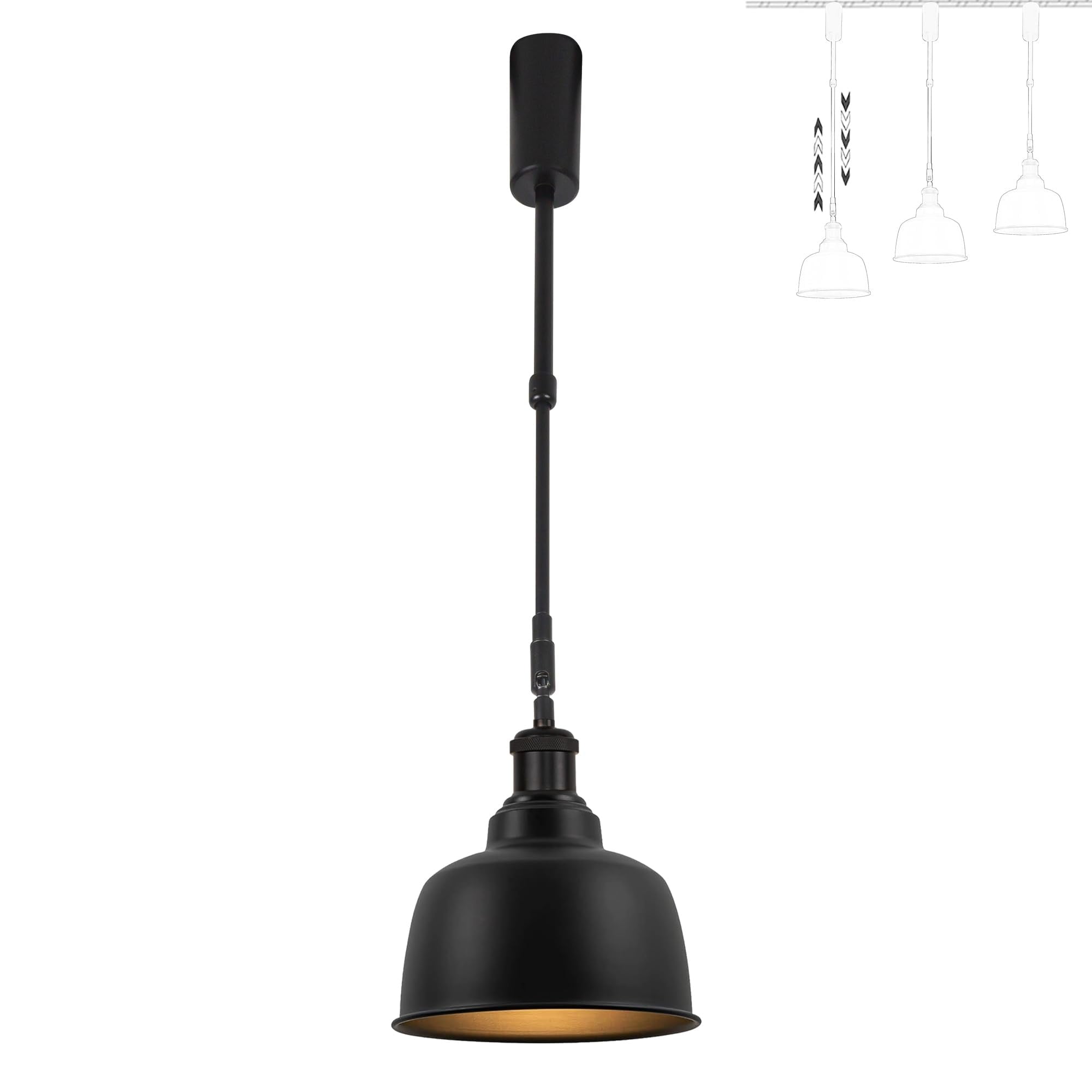FSLiving Adjustable Height Track Pendnat Light J-Type Industrial ...