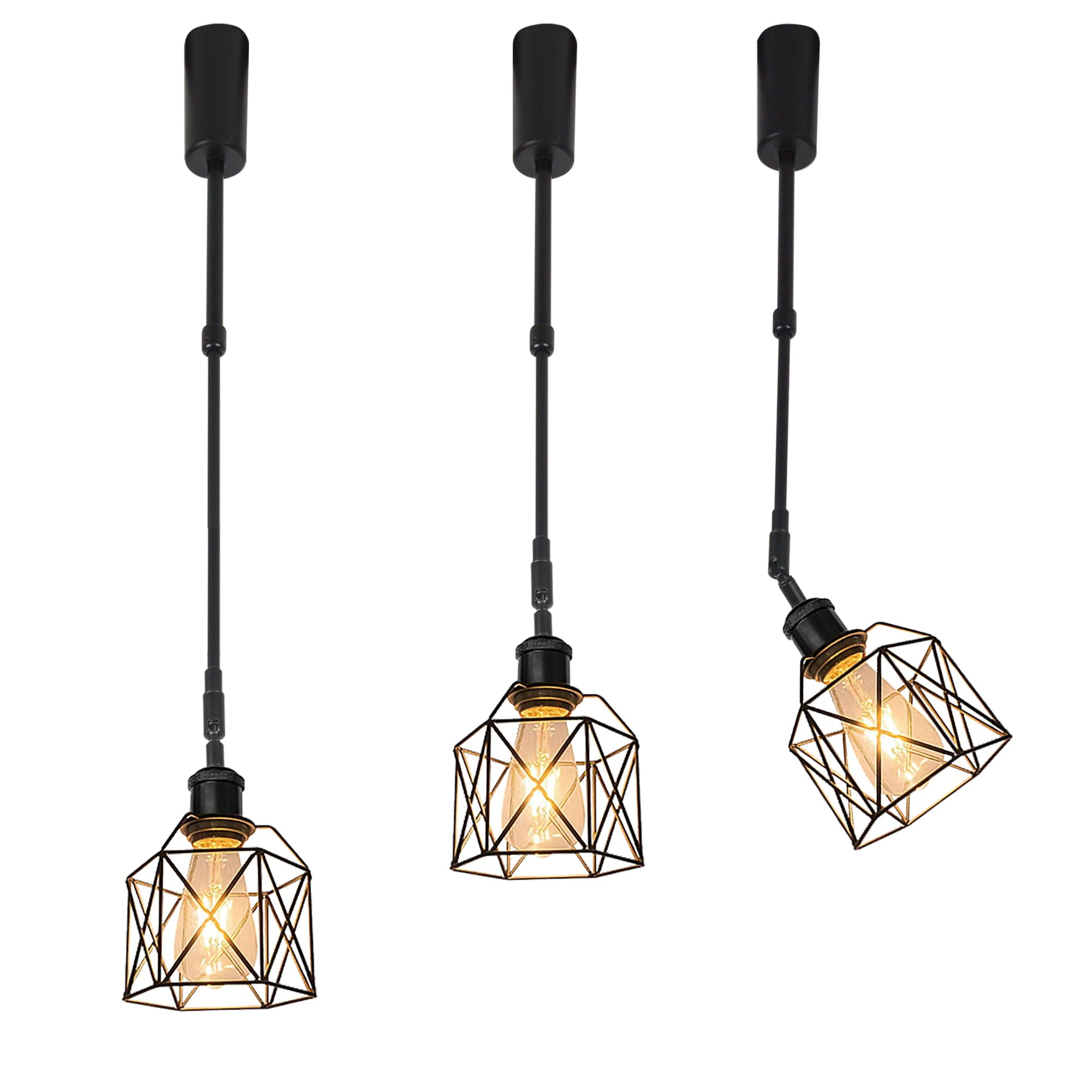 FSLiving Adjustable Height Track Pendnat Light J-Type Industrial ...