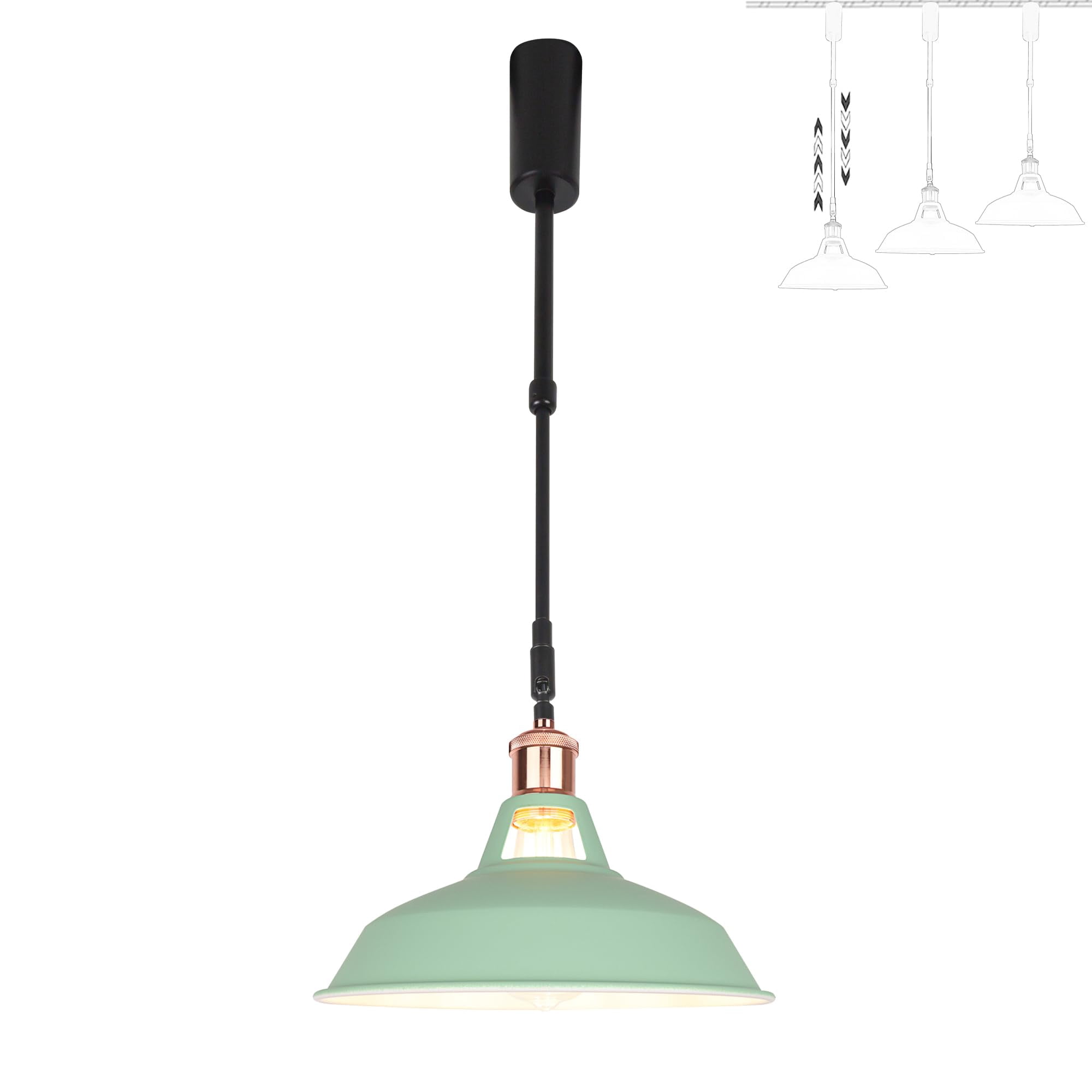 FSLiving Adjustable Height Track Pendnat Light J-Type Macaron ...