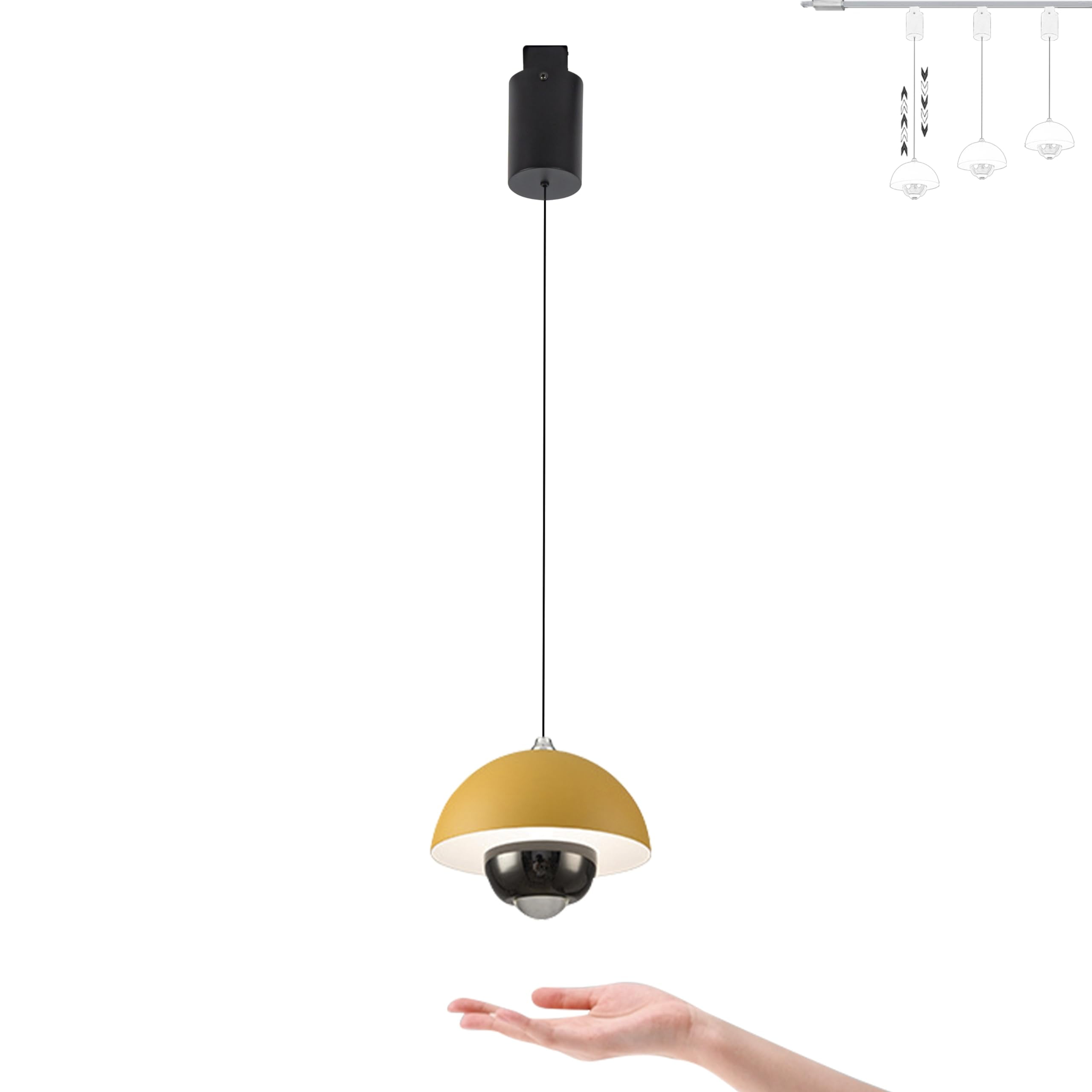 FSLiving Adjustable Height Track Pendnat Light J-Type Retractable Lift ...