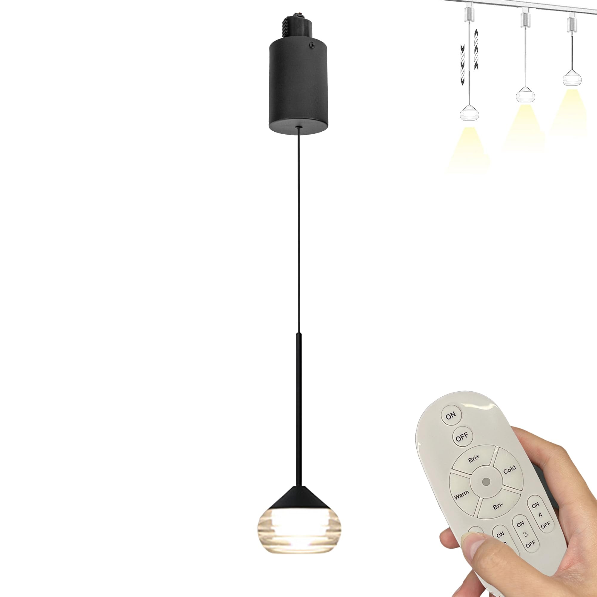 FSLiving Adjustable Height Track Pendnat Light J-Type Retractable Lift ...