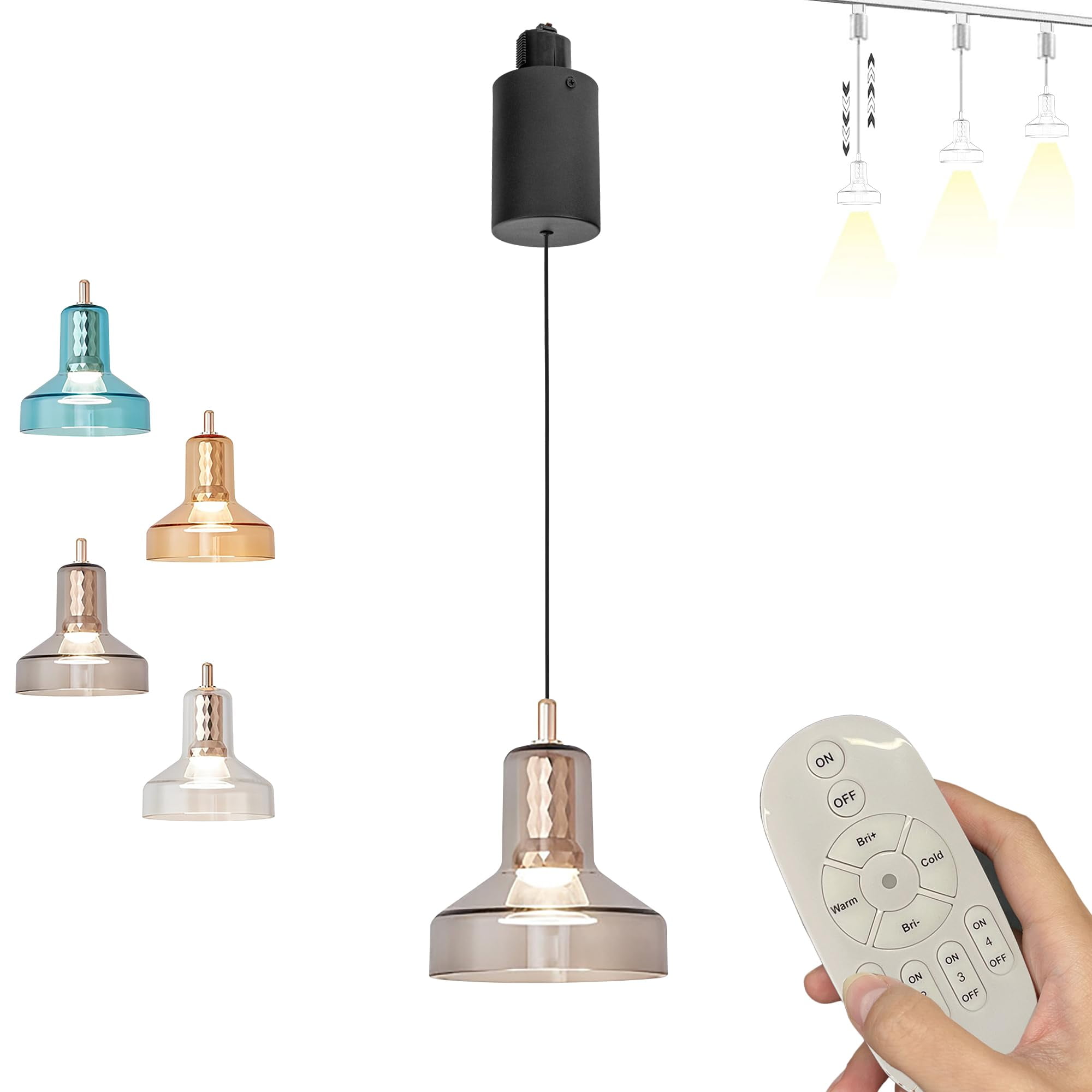 FSLiving Adjustable Height Track Pendnat Light J-Type Retractable Lift ...