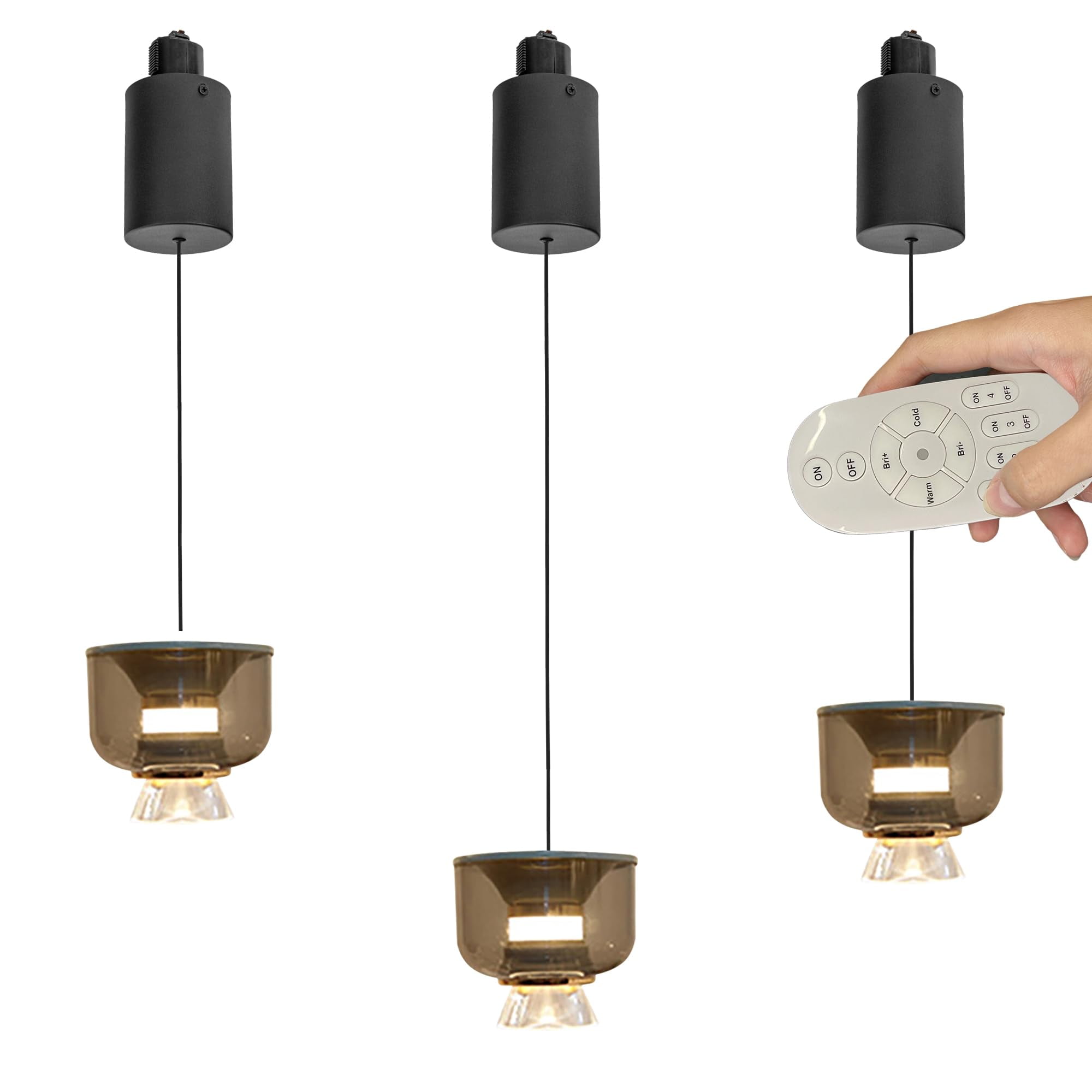 FSLiving Adjustable Height Track Pendnat Light J-Type Retractable Lift ...