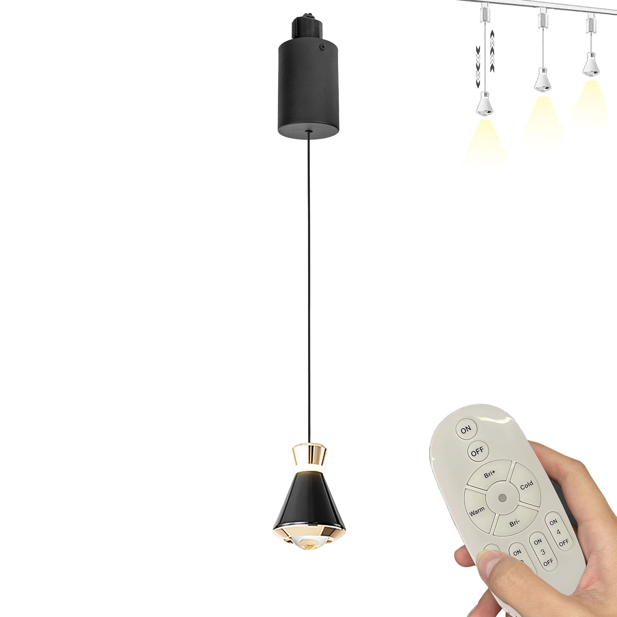 FSLiving Adjustable Height Track Pendnat Light J-Type Retractable Lift ...