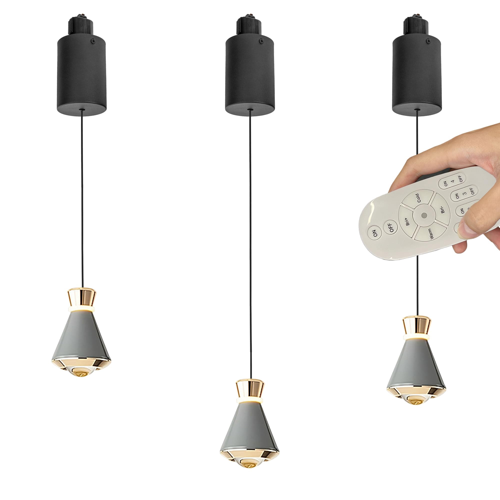 FSLiving Adjustable Height Track Pendnat Light J-Type Retractable Lift ...