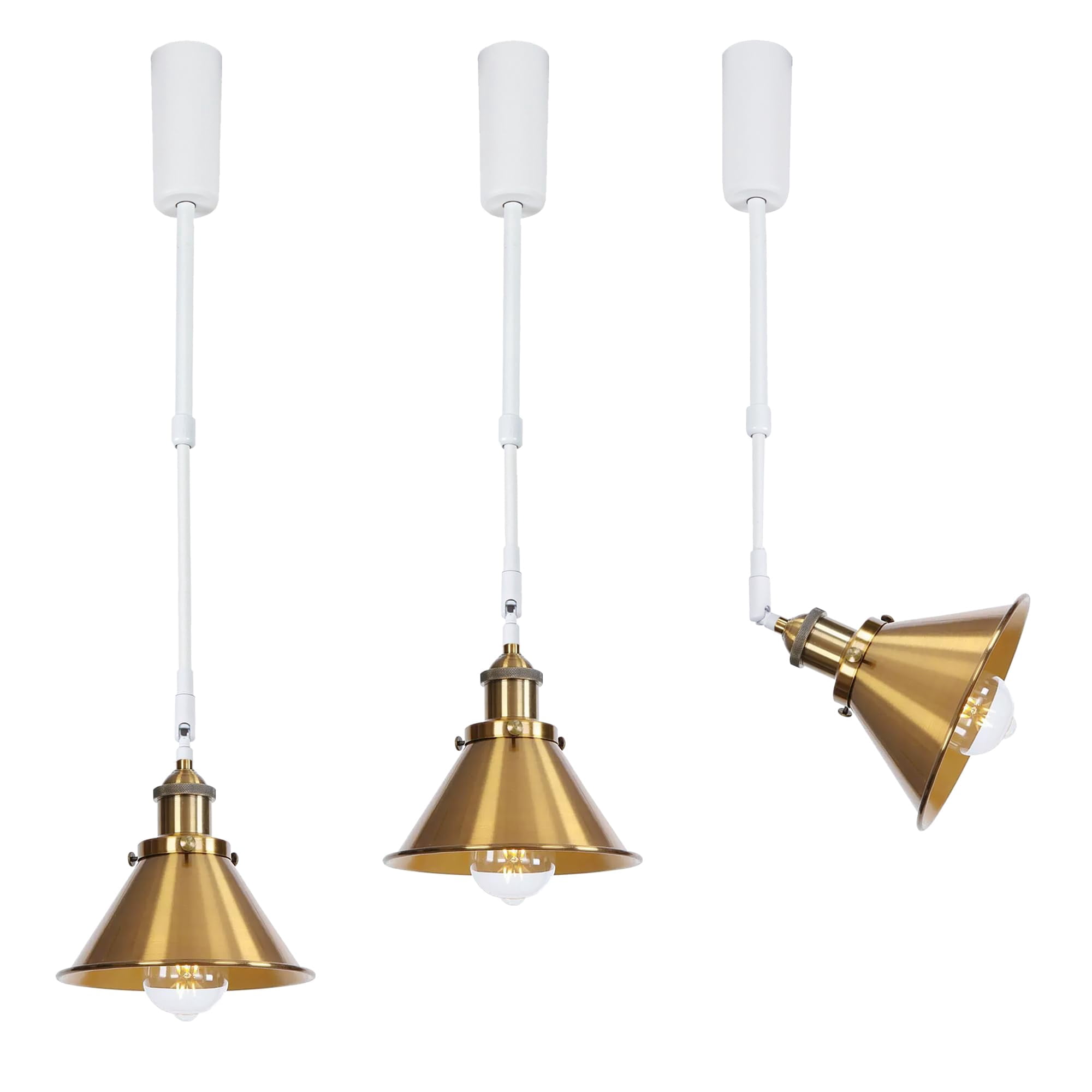 FSLiving Adjustable Height Track Pendnat Light J-Type Retractable Lift ...
