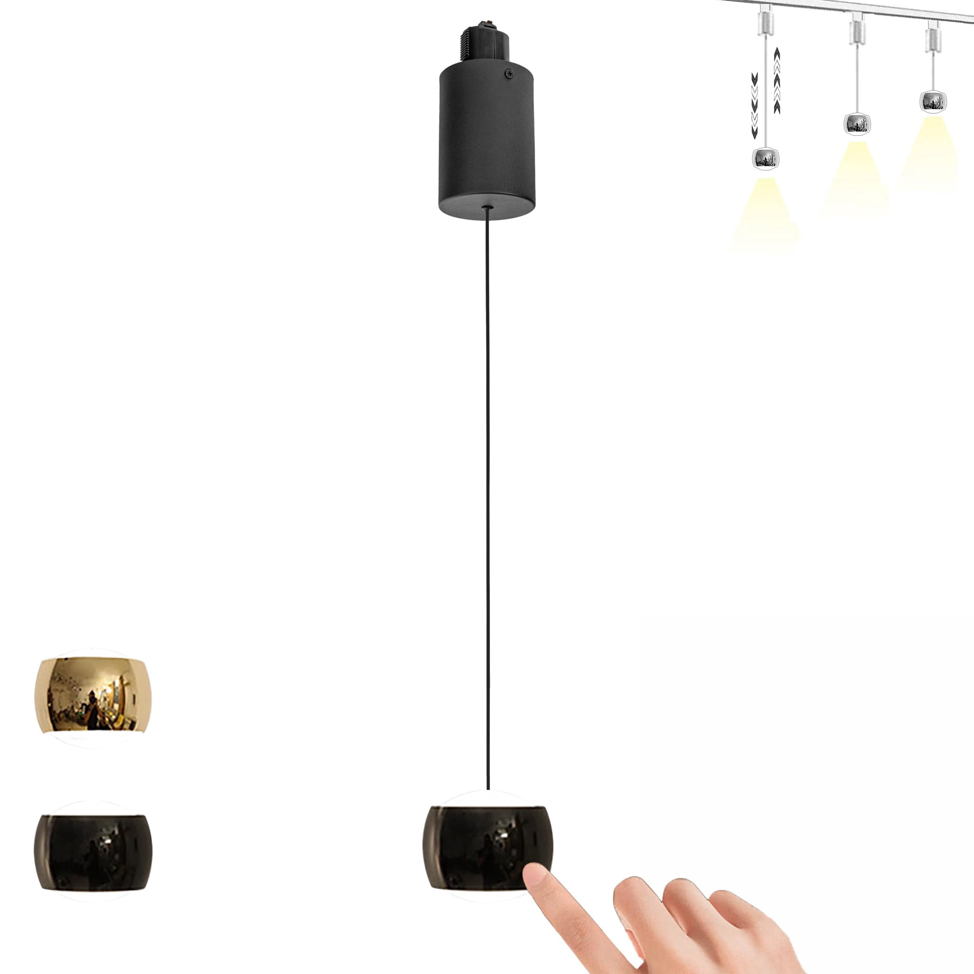 FSLiving Adjustable Height Track Pendnat Light J-Type Retractable Lift ...