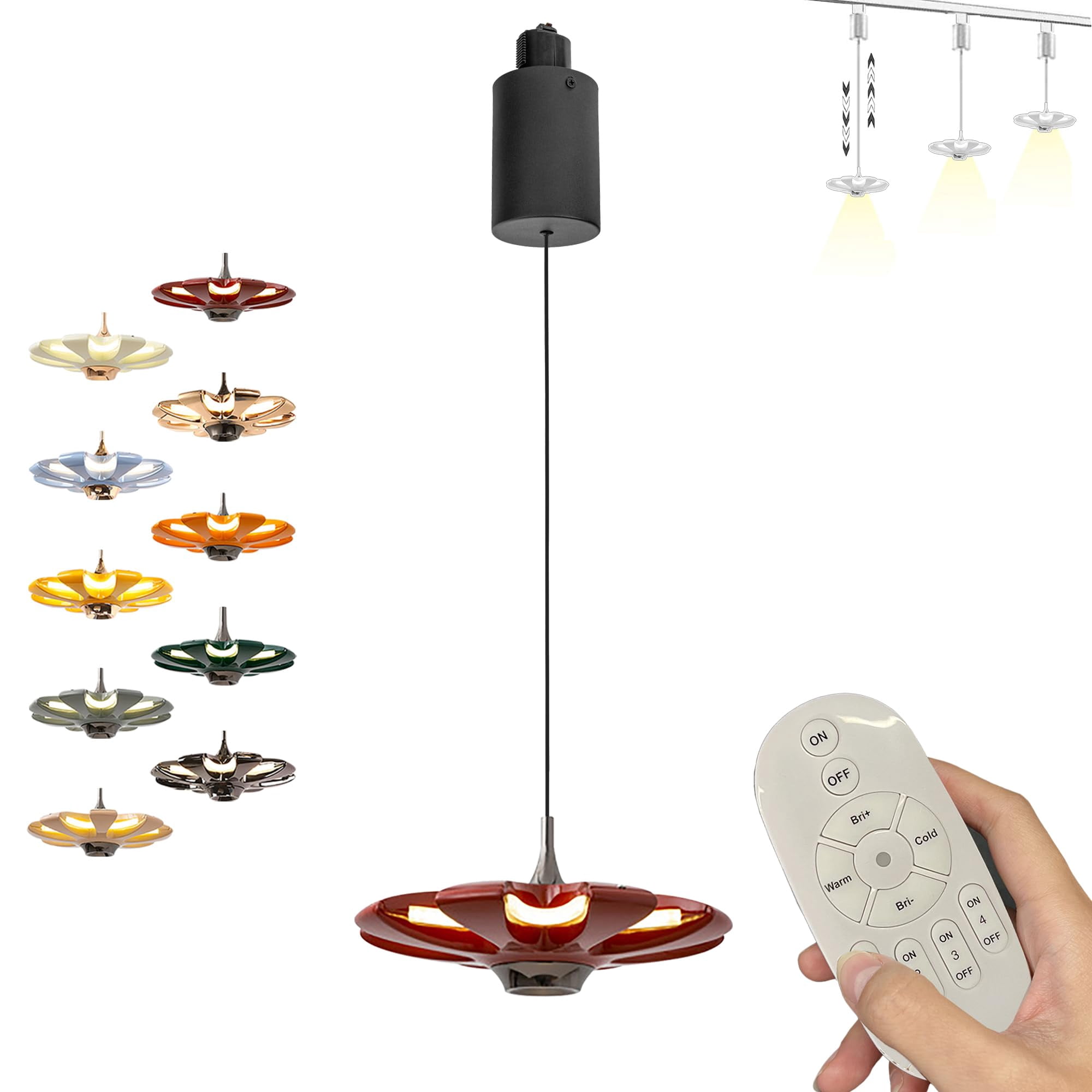 FSLiving Adjustable Height Track Pendnat Light J-Type Retractable Lift ...