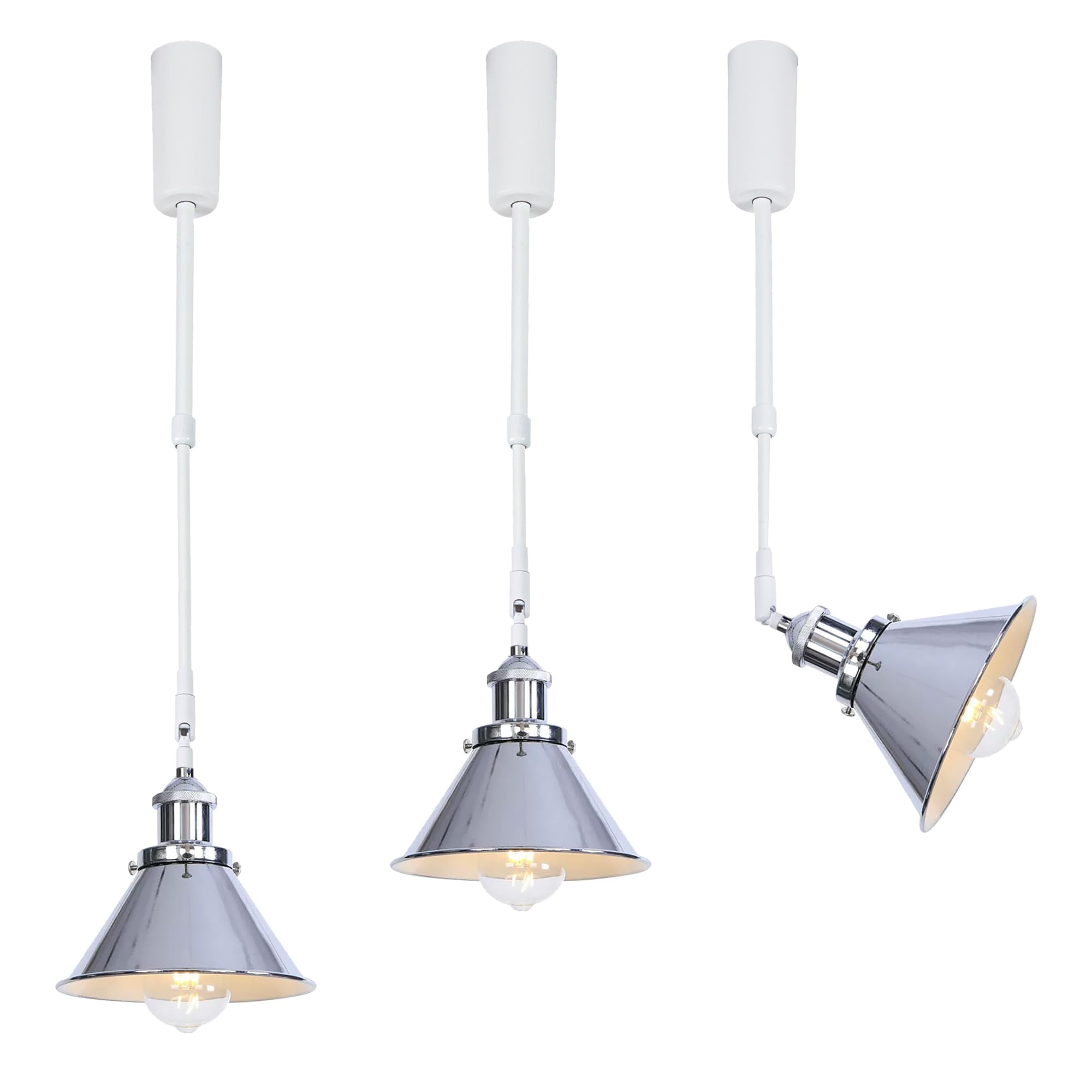 FSLiving Adjustable Height Track Pendnat Light J-Type Retractable Lift ...